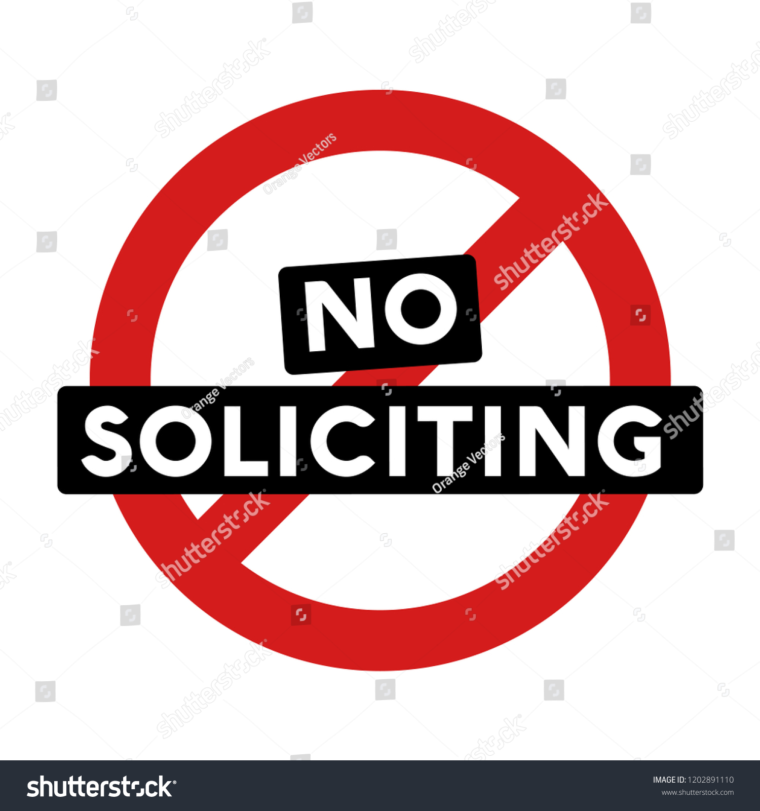 No Soliciting Vector Illustration Stock Vector (Royalty Free) 1202891110