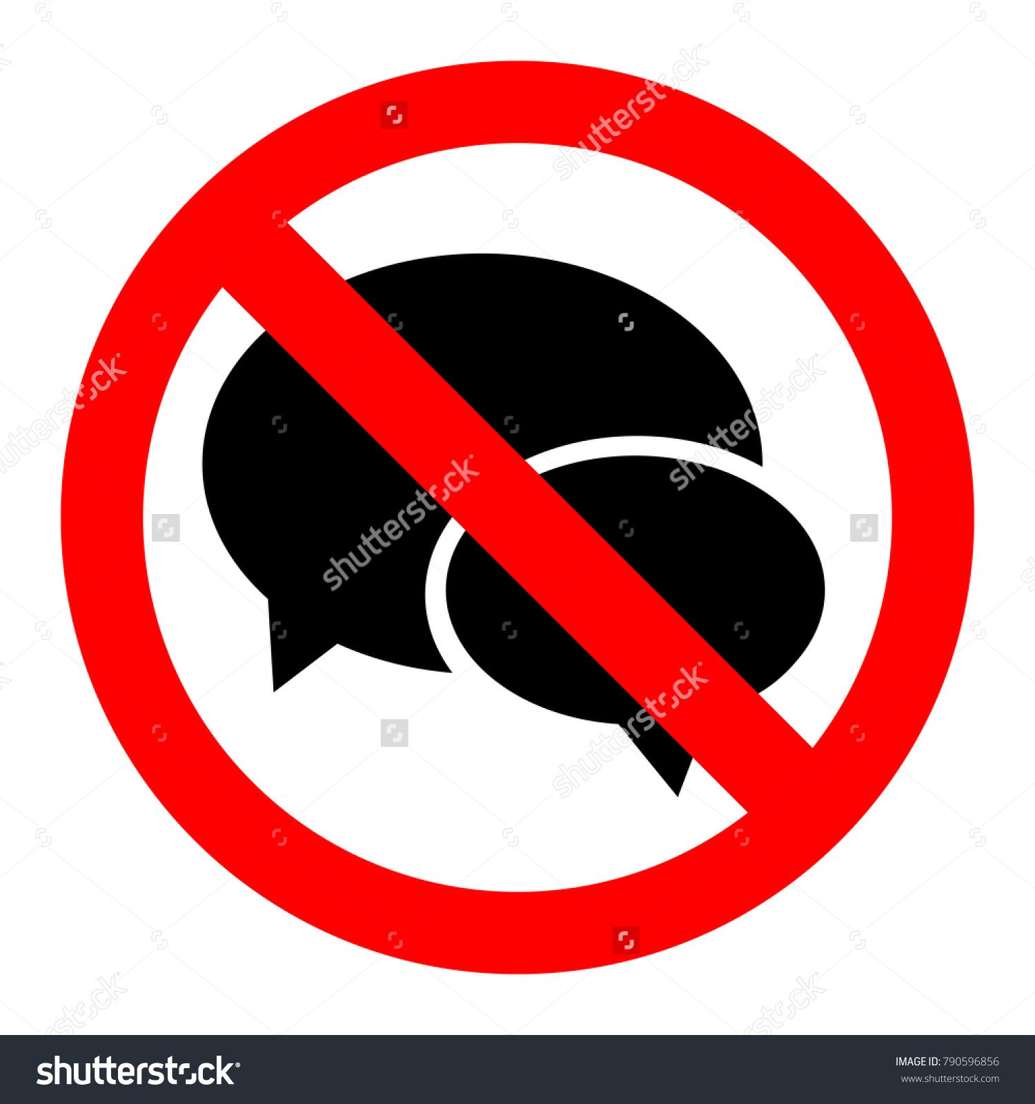 No Speaking Sign Stock Vector (Royalty Free) 790596856