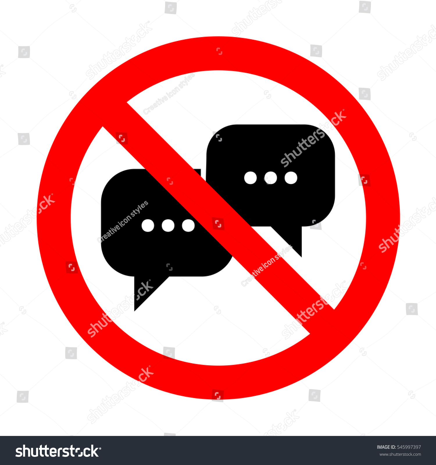 No Speech Bubbles Sign Stock Vector (Royalty Free) 545997397