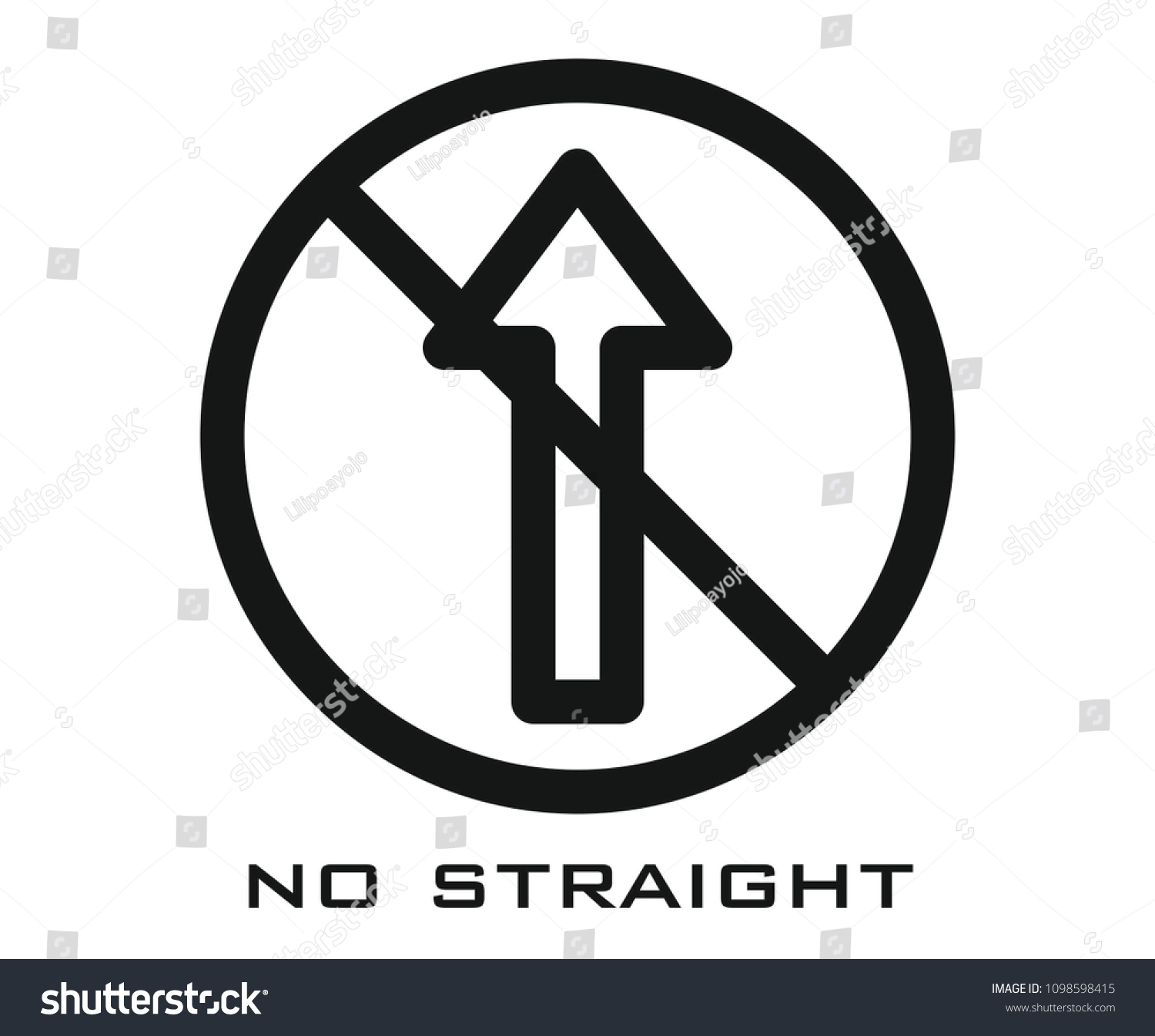 No Straight Icon Stock Vector (Royalty Free) 1098598415 | Shutterstock