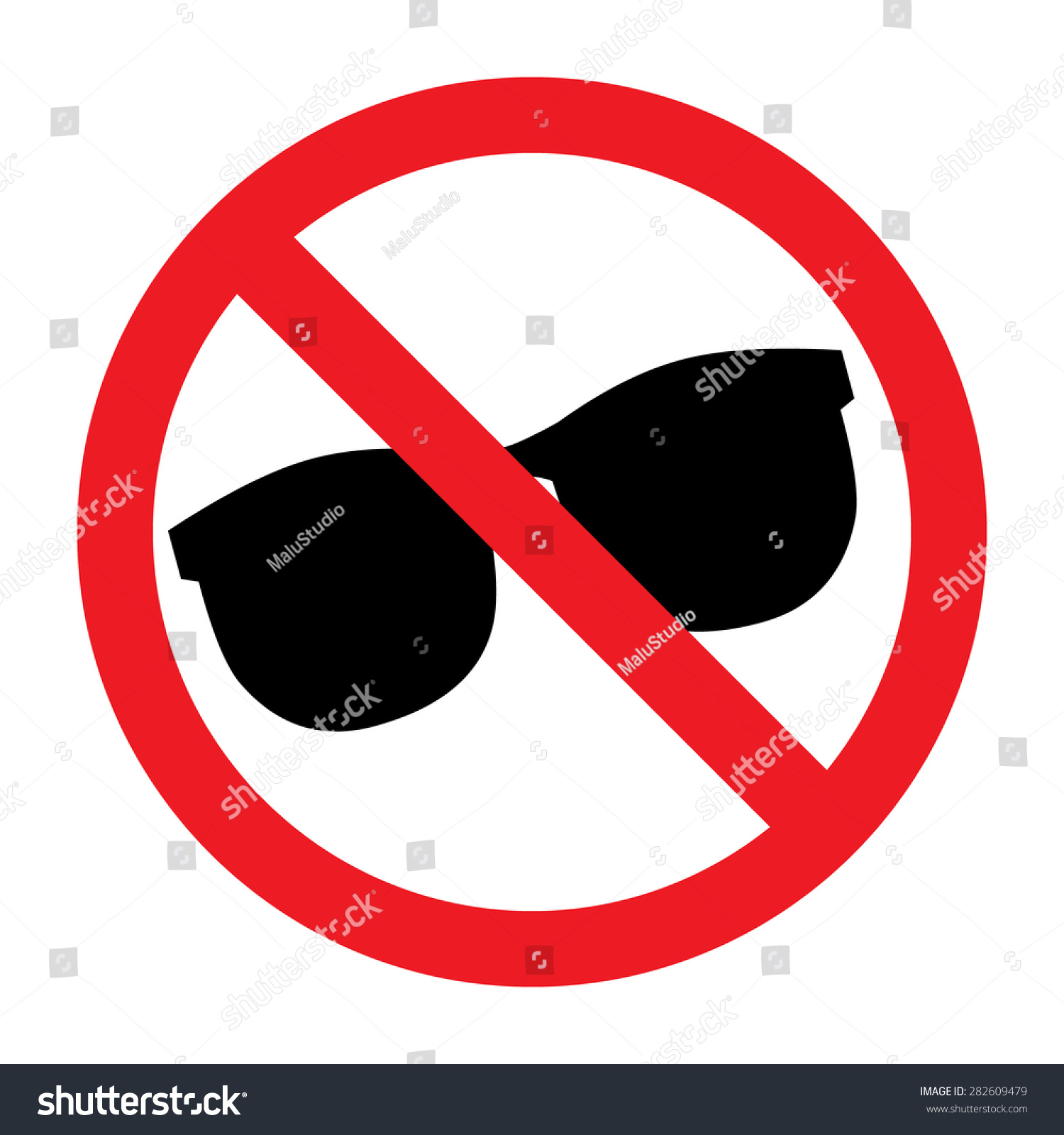 No Sunglasses Sign Stock Vector (Royalty Free) 282609479