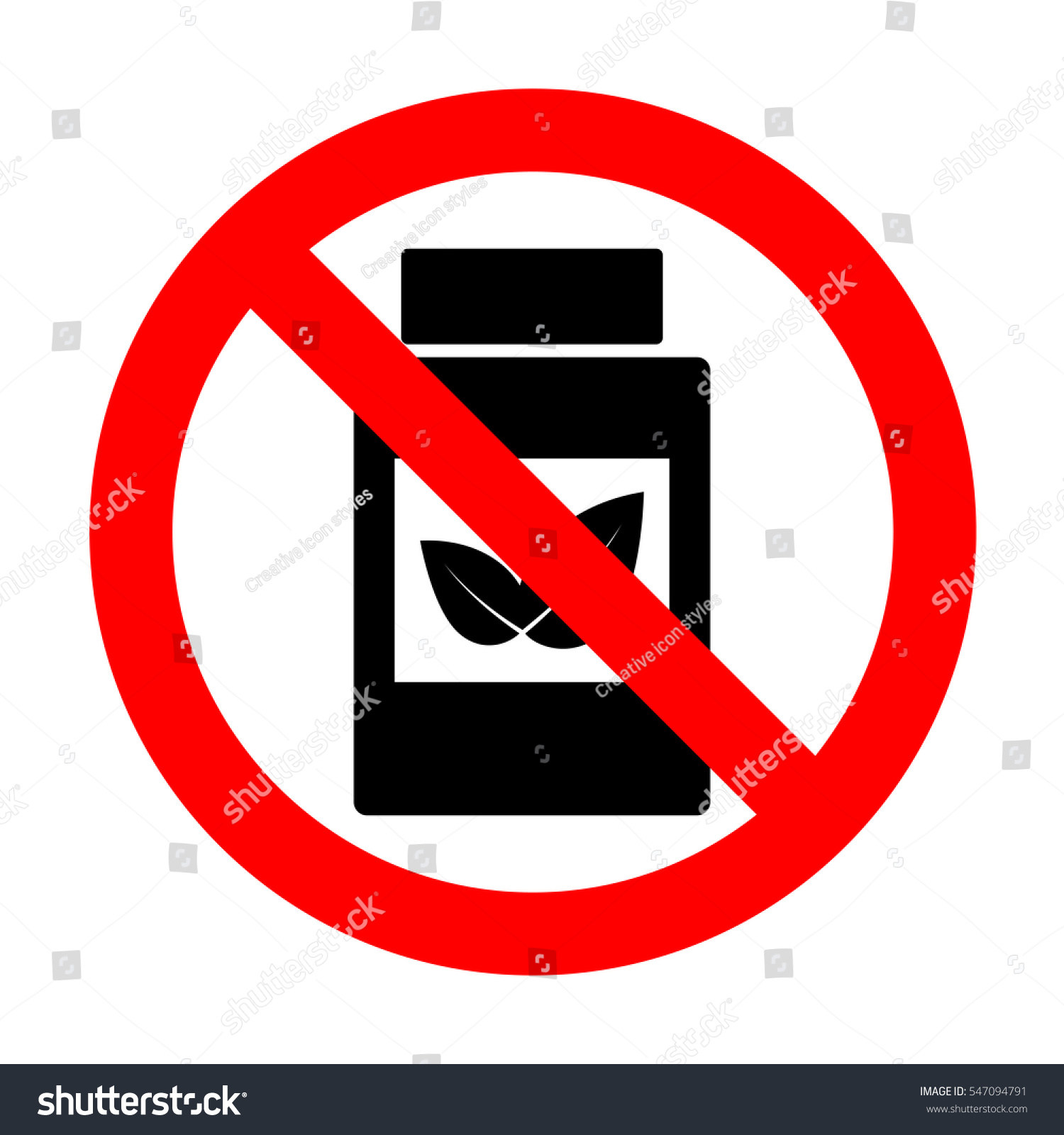 No Supplements Container Sign Stock Vector (Royalty Free) 547094791