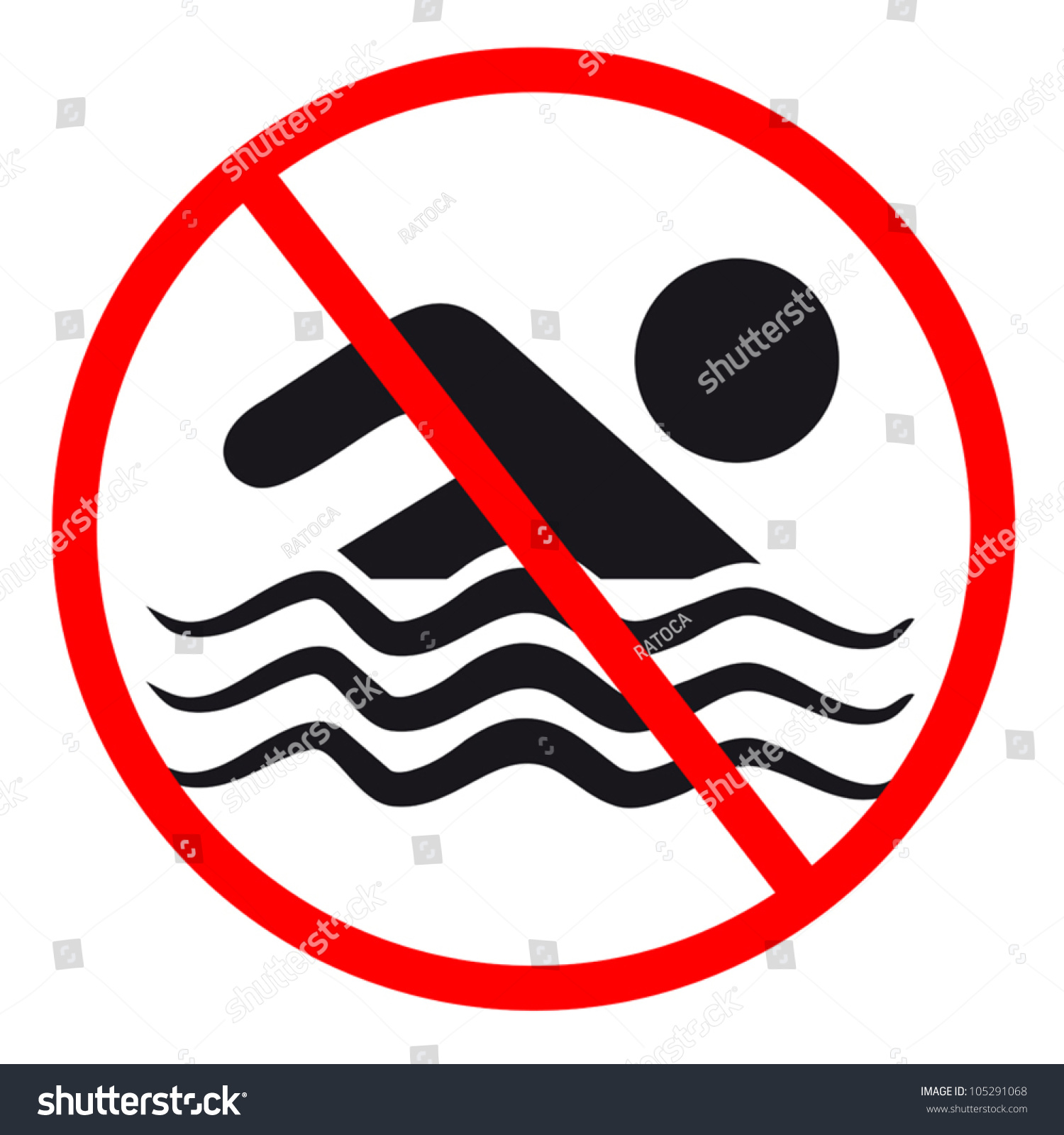 No Swimming Zone Stock Vector Illustration 105291068 : Shutterstock