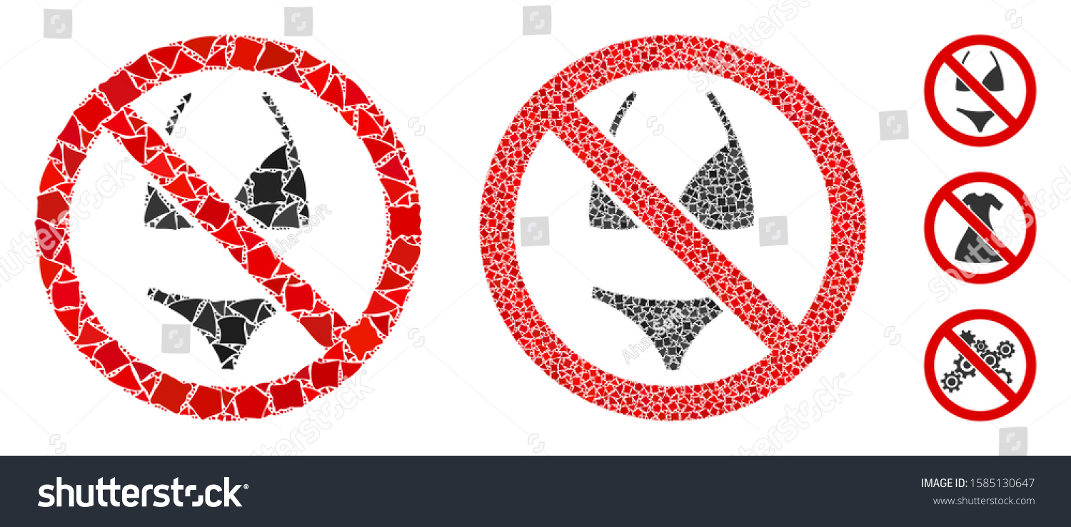 No Swimsuit Icon Mosaic Tuberous Items Stock Vector Royalty Free 1585130647