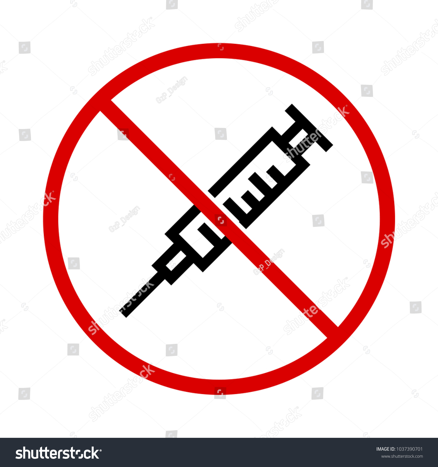 No Syringe Icon Vector Illustration Stock Vector (Royalty Free ...