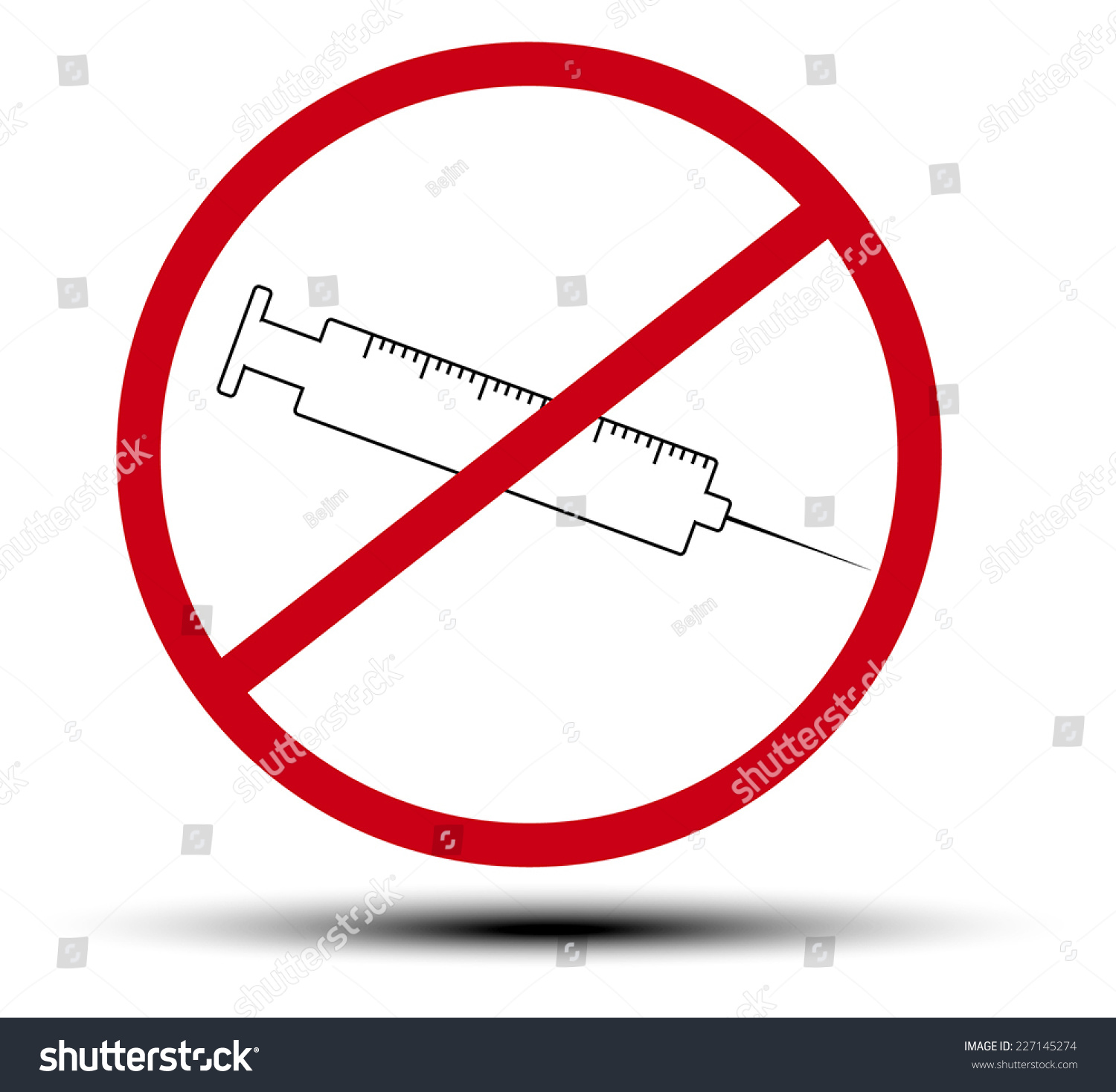 No Syringe Sign Vector Stock Vector (Royalty Free) 227145274 | Shutterstock