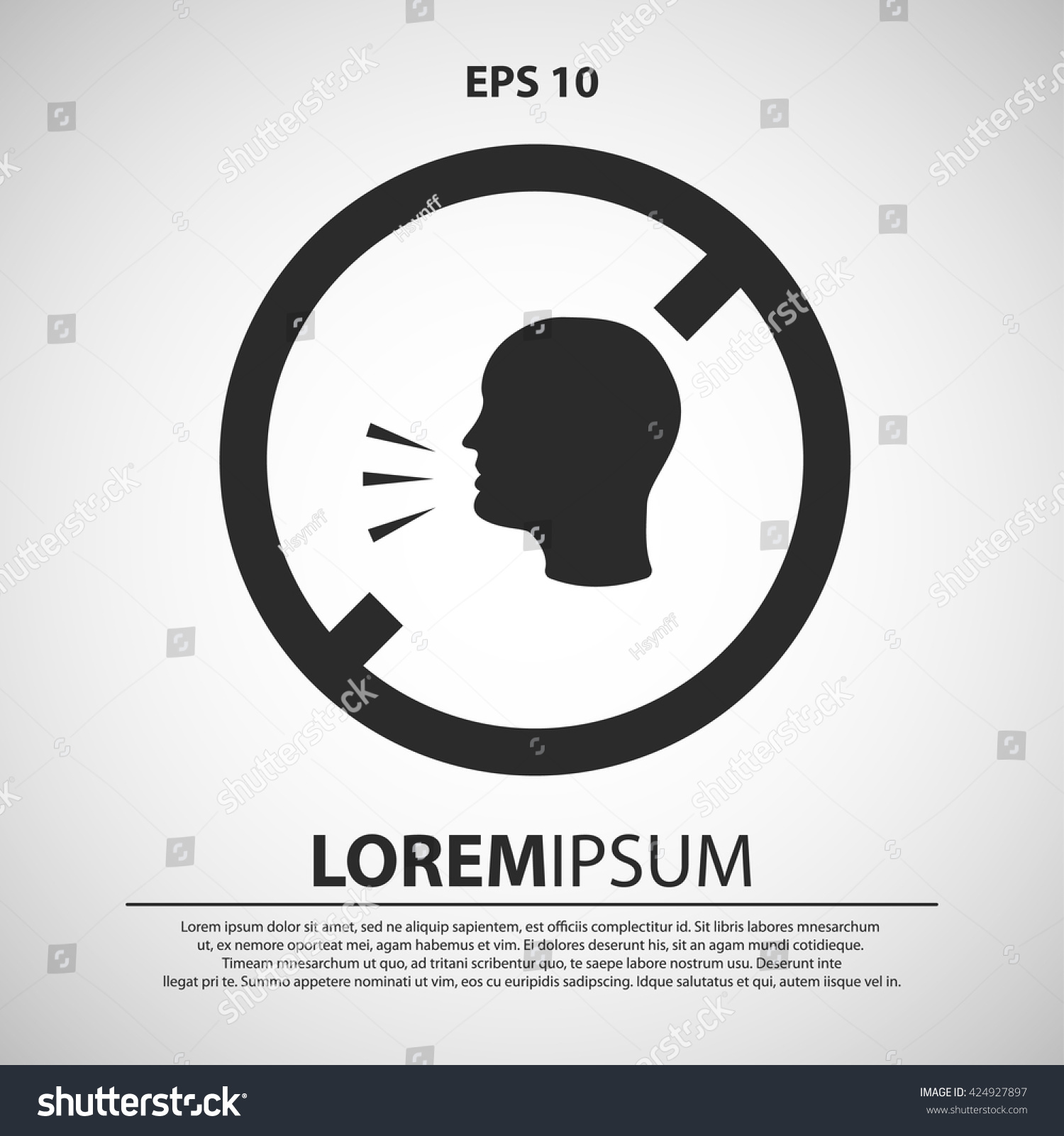No Talking Icon Talking Forbidden Vector: เวกเตอร์สต็อก (ปลอดค่า ...