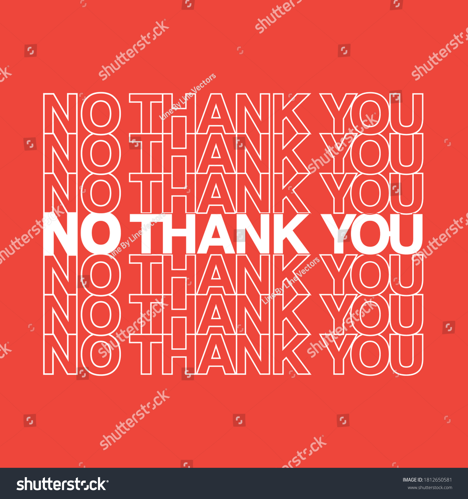 Vektor Stok No Thank You Text Vector Illustration Tanpa Royalti 1812650581 Shutterstock