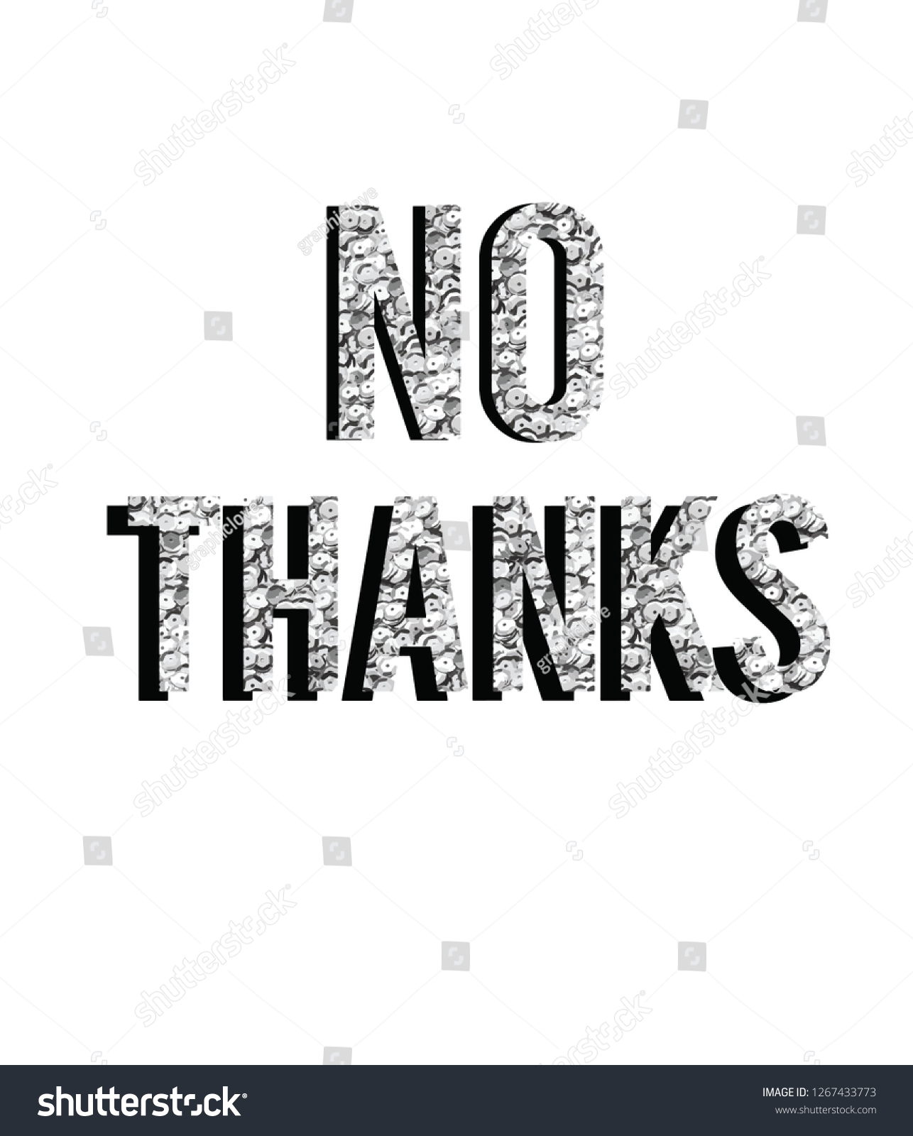No Thanks Slogan Stock Vector (Royalty Free) 1267433773 | Shutterstock