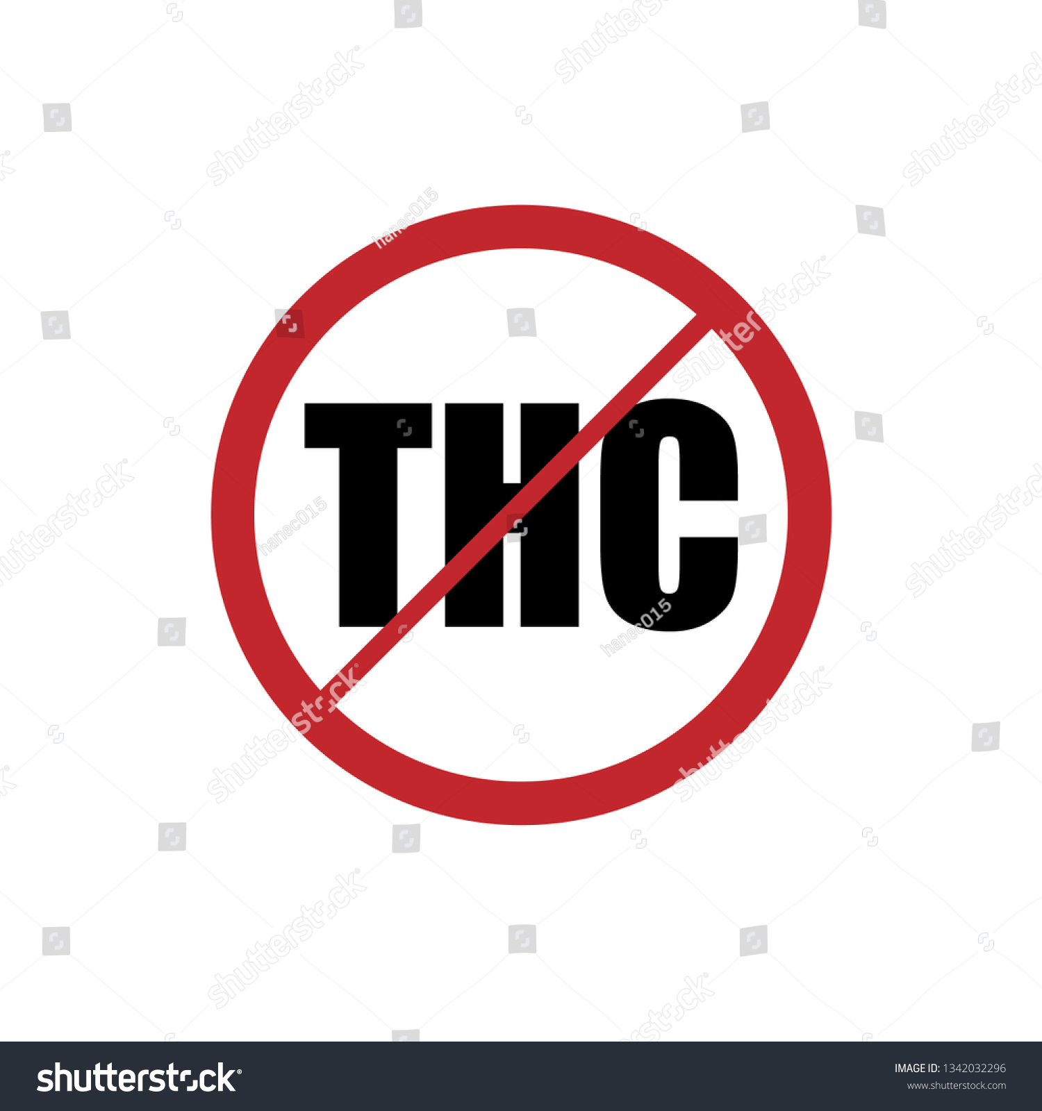 No Thc Red Sign Stock Vector (Royalty Free) 1342032296 | Shutterstock