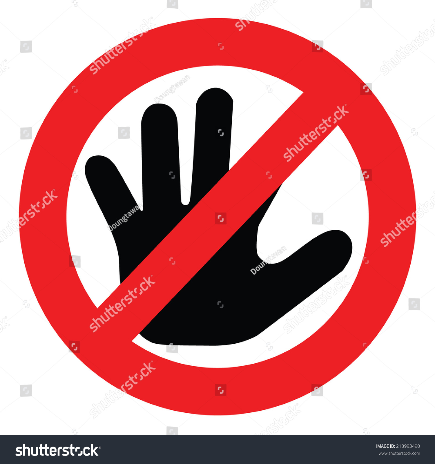 No Touch No Entry Sign: vector de stock (libre de regalías) 213993490