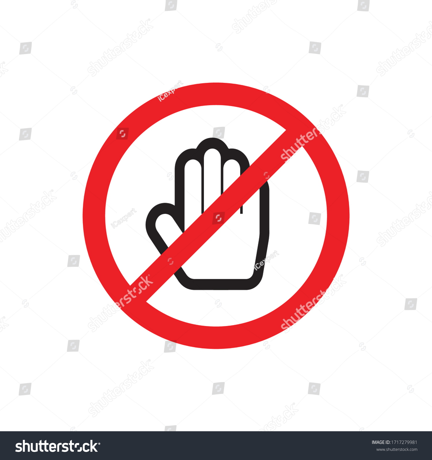 Vektor Stok No Touch Sign Vector Illustration Tanpa Royalti