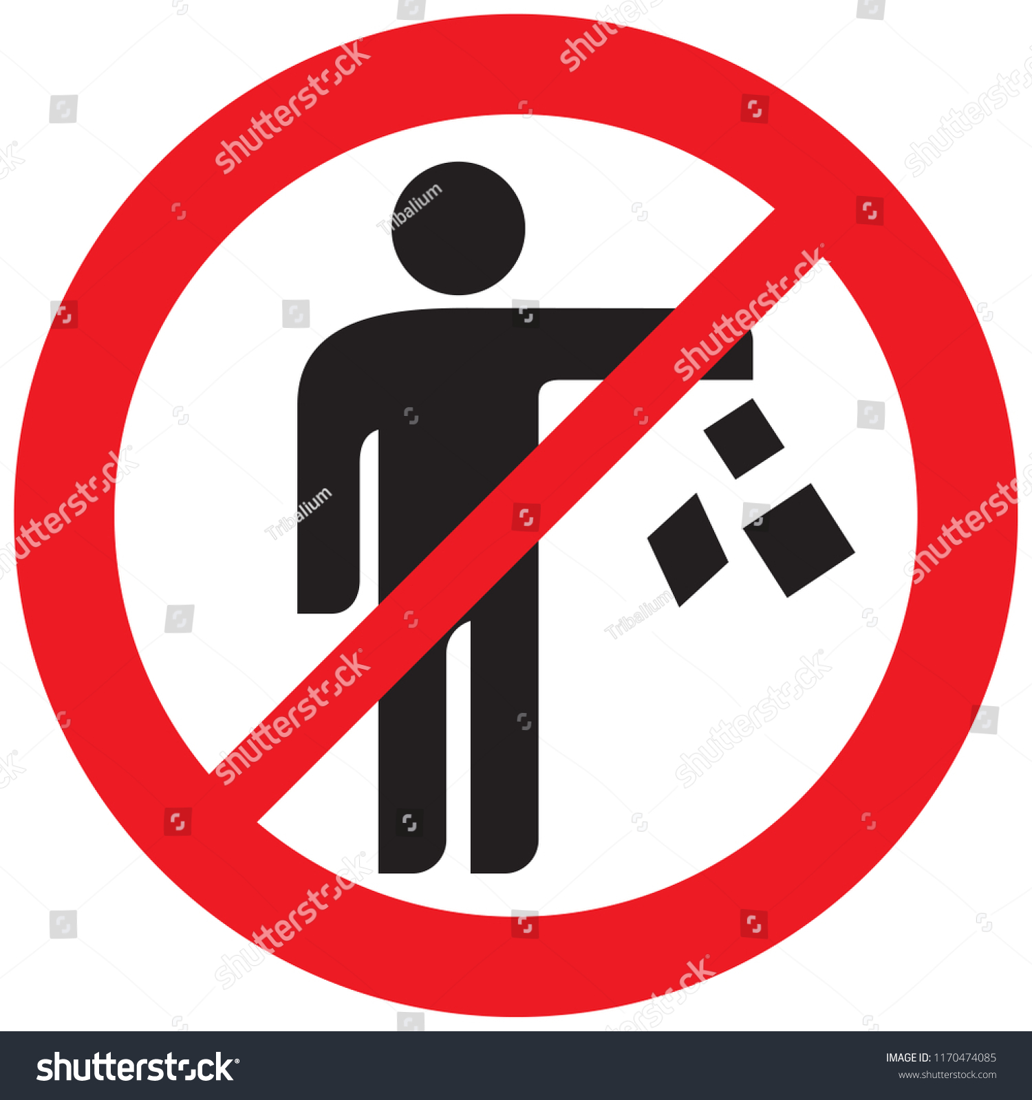 No Trash Sign Prohibition Icon 스톡 벡터로열티 프리 1170474085
