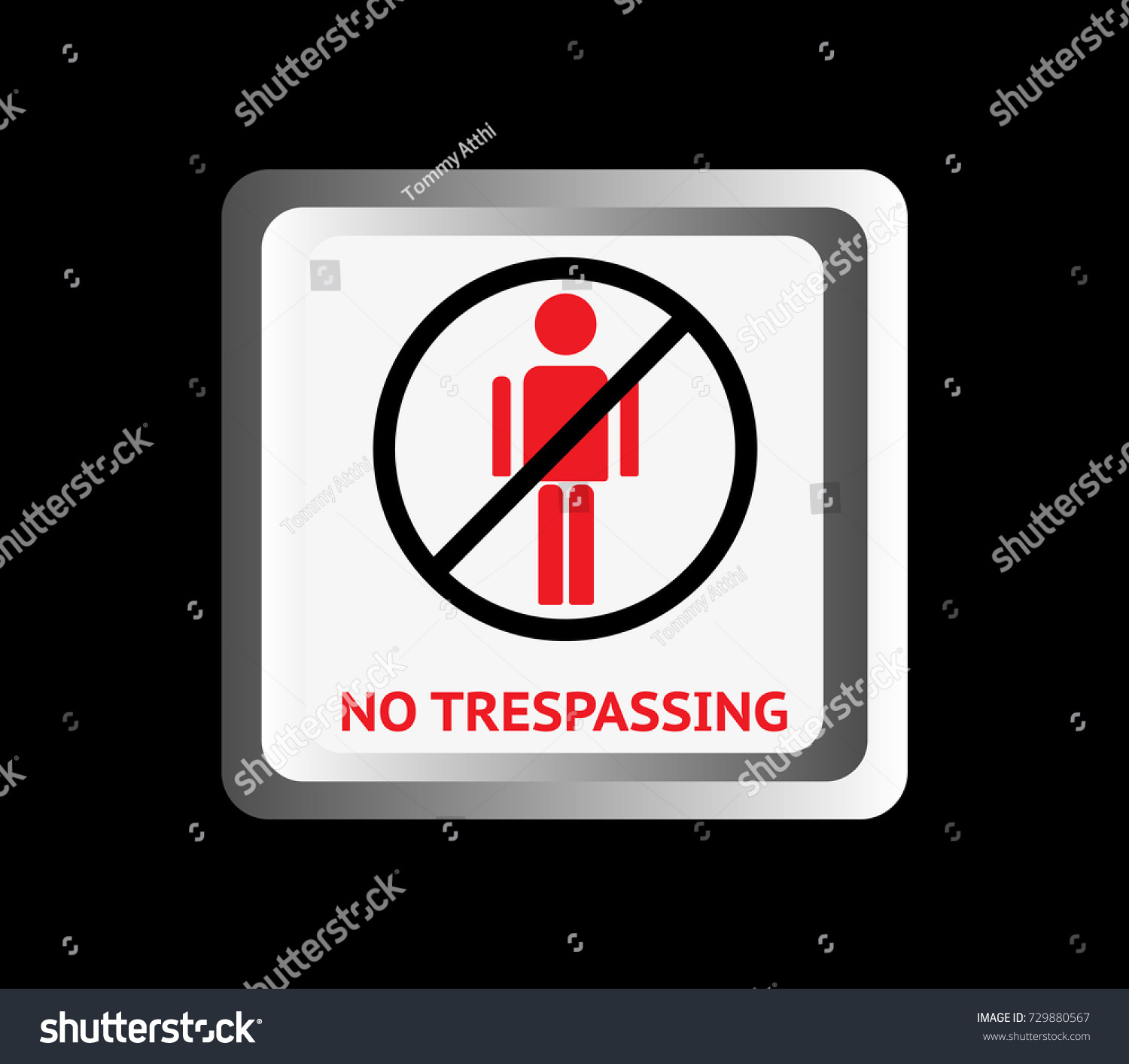 No Trespassing Sign: vector de stock (libre de regalías) 729880567 ...