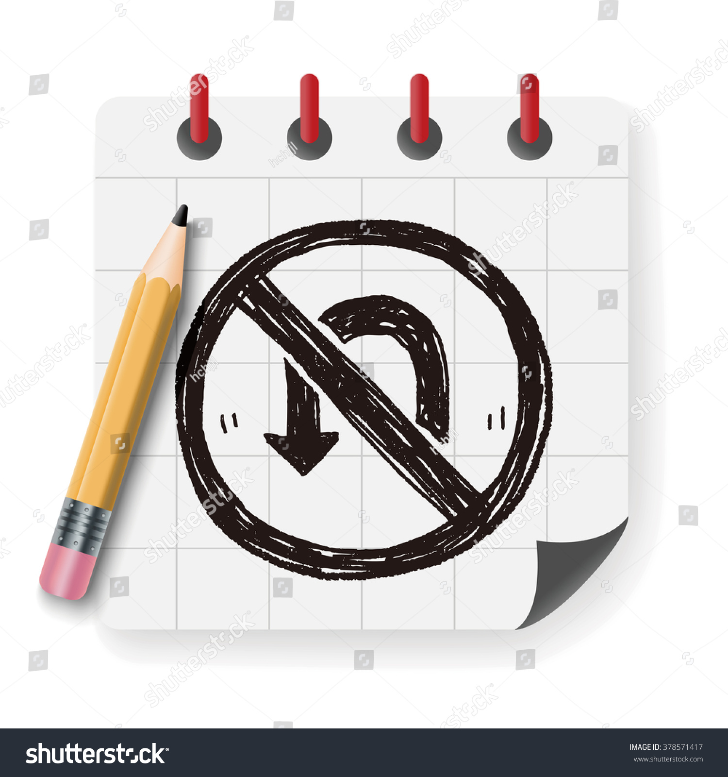 No Turn Back Doodle Stock Vector (Royalty Free) 378571417