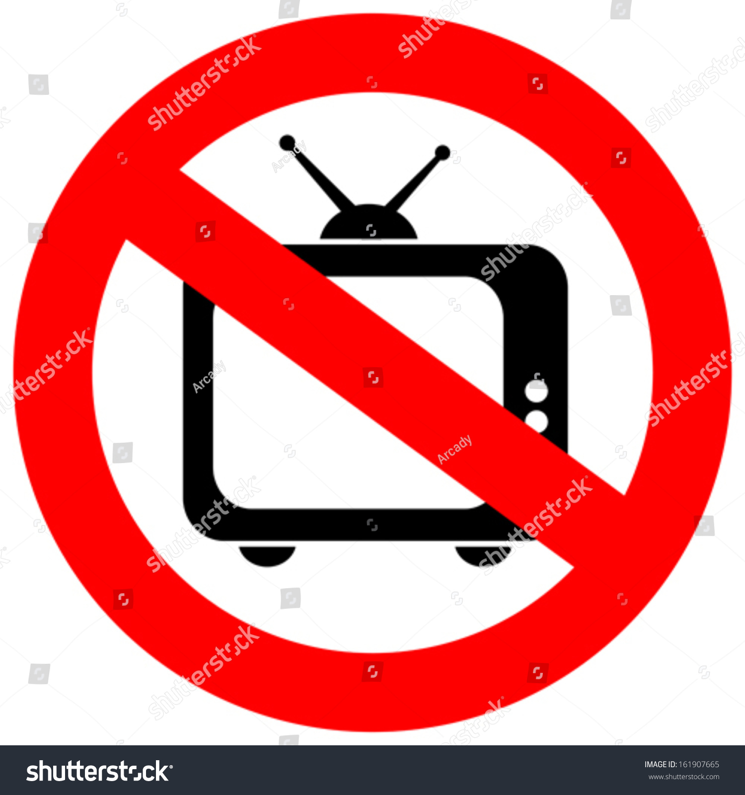No Tv Sign Stock Vector (Royalty Free) 161907665