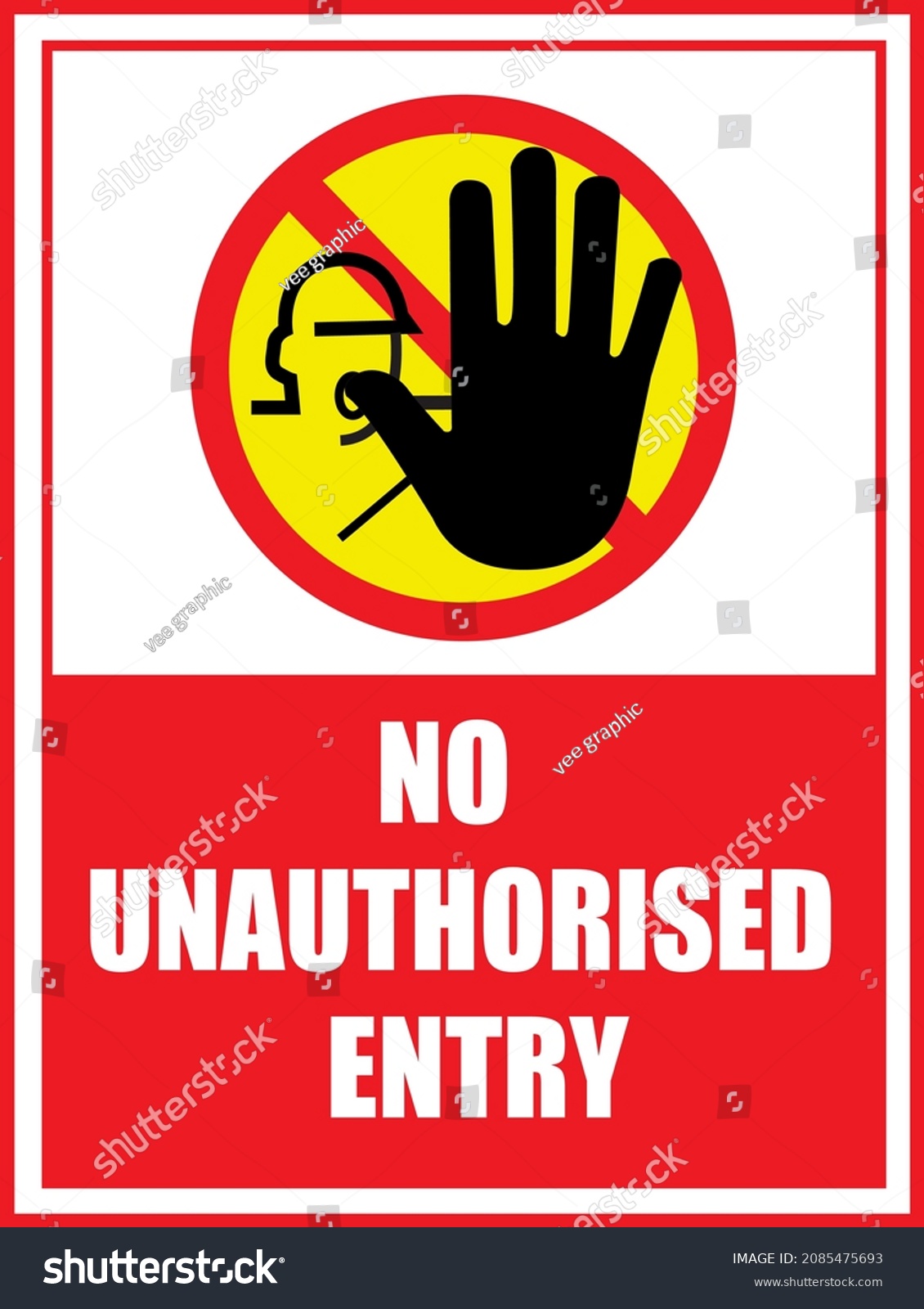 No Unauthorised Entry Sign Vector Design: เวกเตอร์สต็อก (ปลอดค่า ...