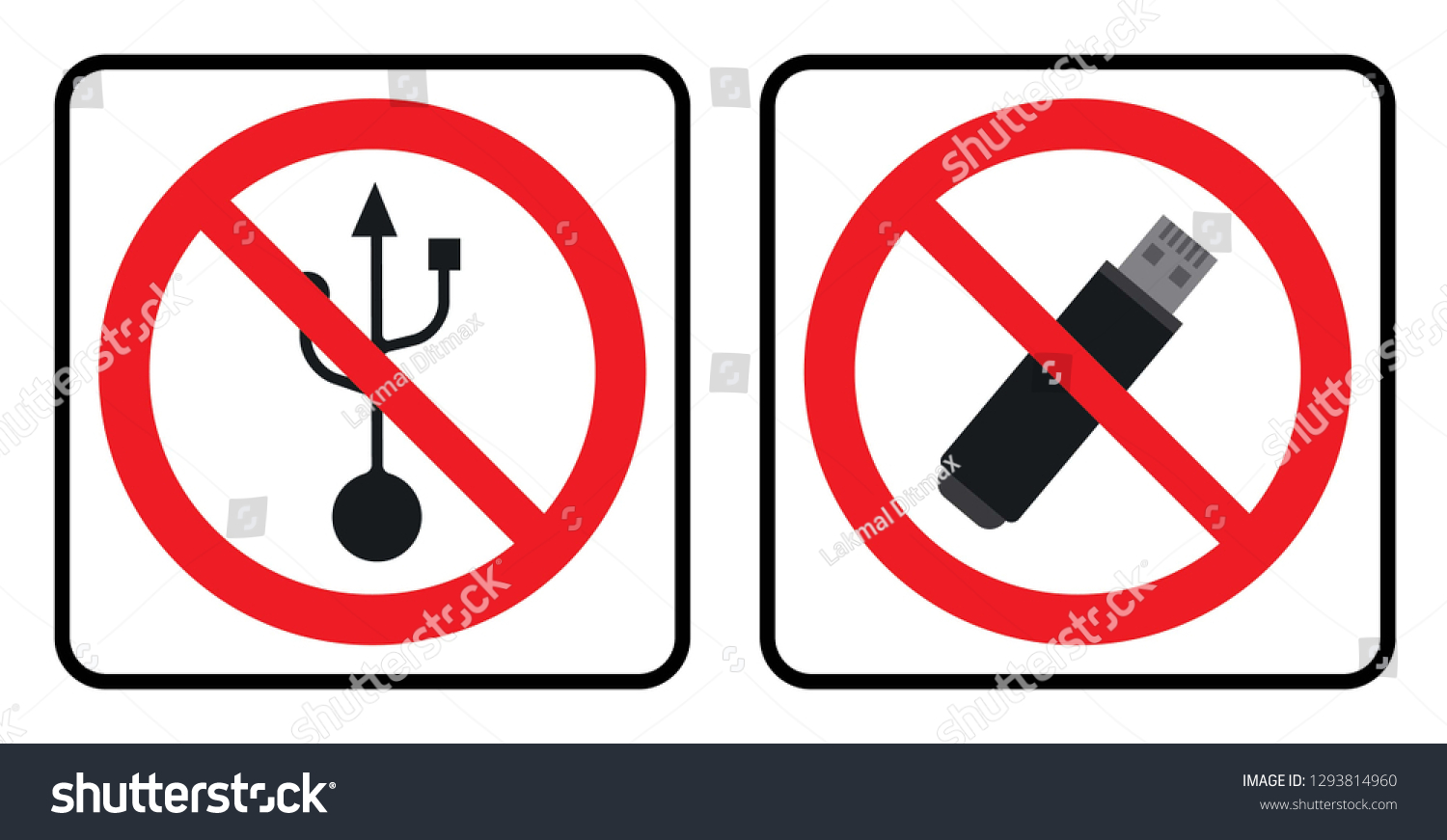 No Usb Device Icon Collection Stock Vector (Royalty Free) 1293814960
