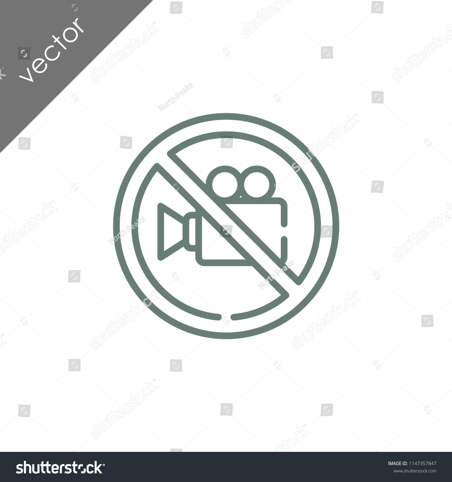 No Video Camera Icon Stock Vector (Royalty Free) 1147357847 | Shutterstock
