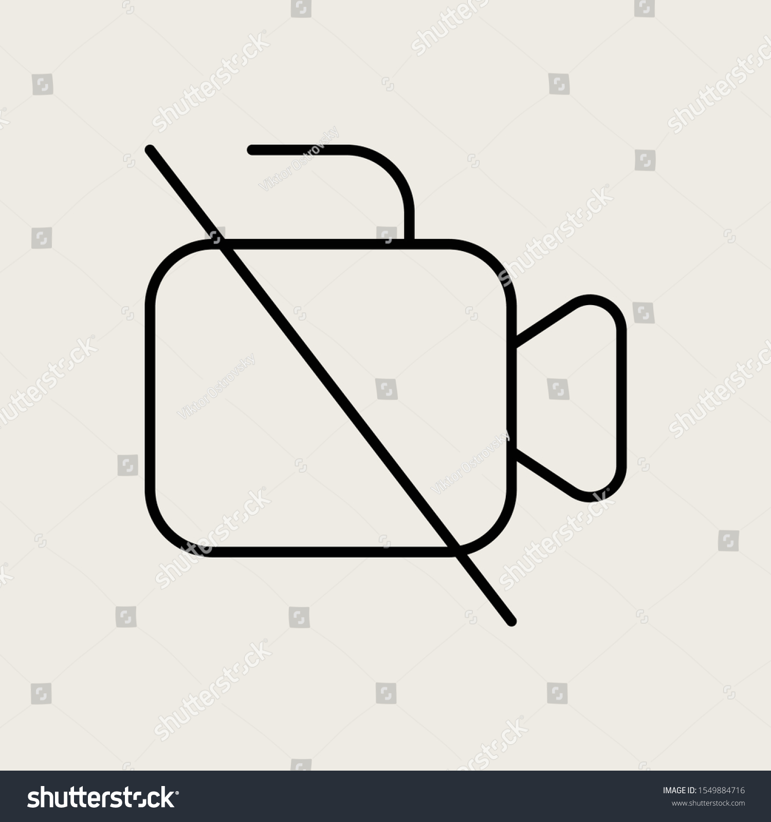 No Video Camera Outline Simple Vector Stock Vector (Royalty Free ...
