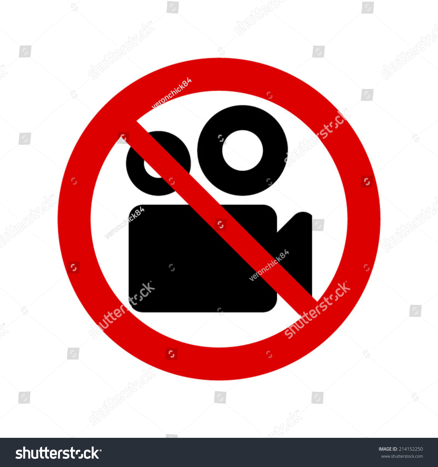 No Video Camera Sign Stock Vector 214152250 - Shutterstock