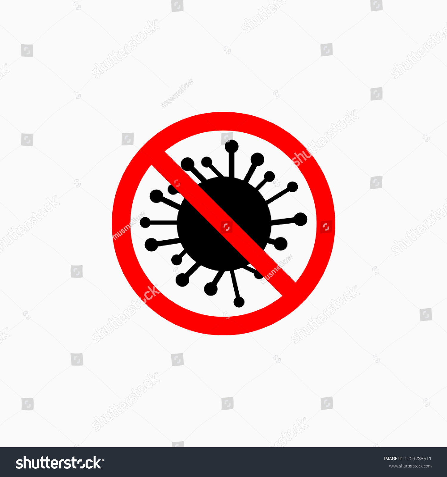 No Virus Icon No Microbes Vector Stock Vector (Royalty Free) 1209288511
