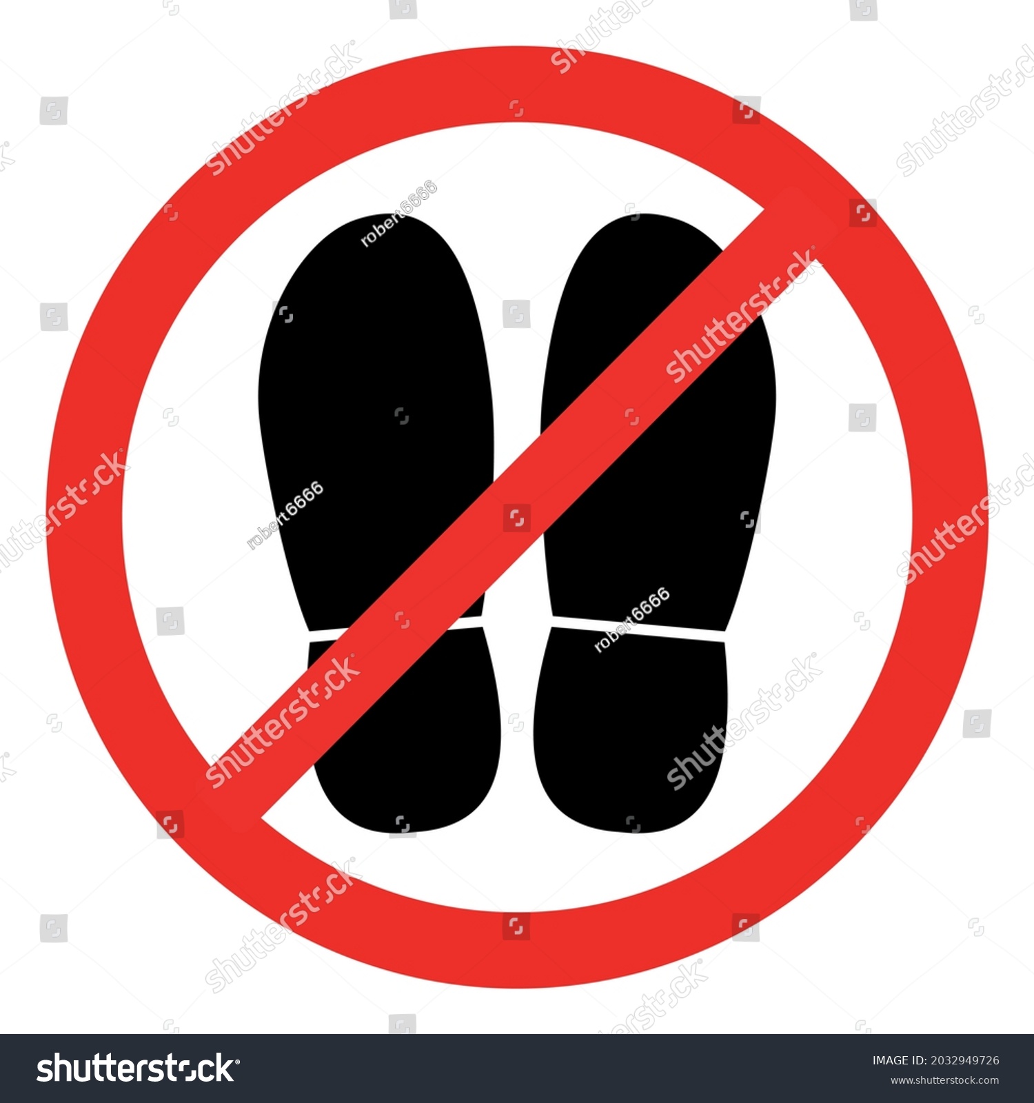 No Walking No Entry Stock Vector (Royalty Free) 2032949726