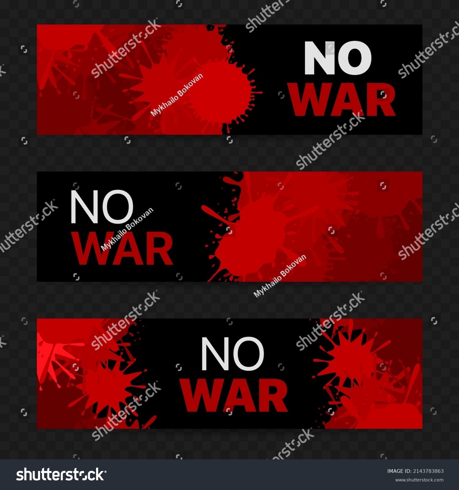 No War Banner Set Vector Illustration Stock Vector (Royalty Free ...
