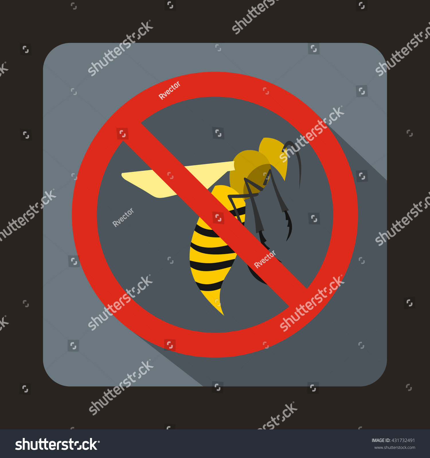 No Wasp Sign Stock Vector (Royalty Free) 431732491