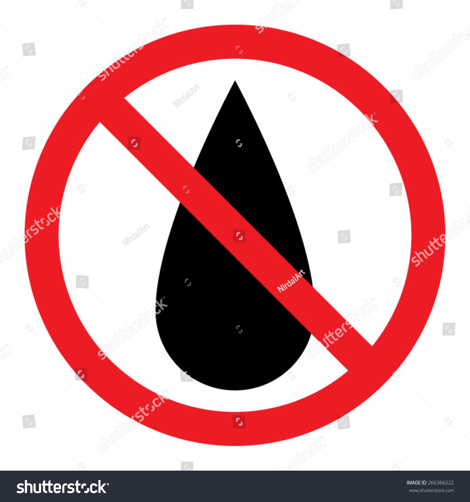 No Water Sign: vector de stock (libre de regalías) 266366222 | Shutterstock