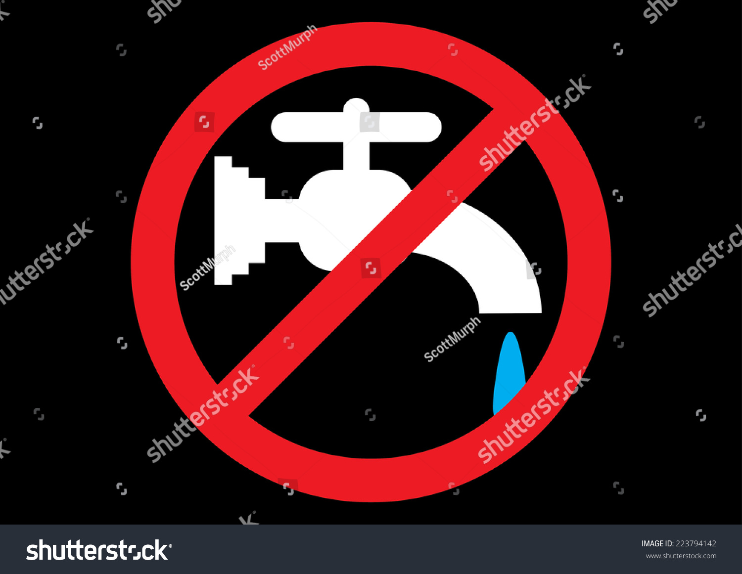 No Water Sign Vector Stock Vector (Royalty Free) 223794142 | Shutterstock