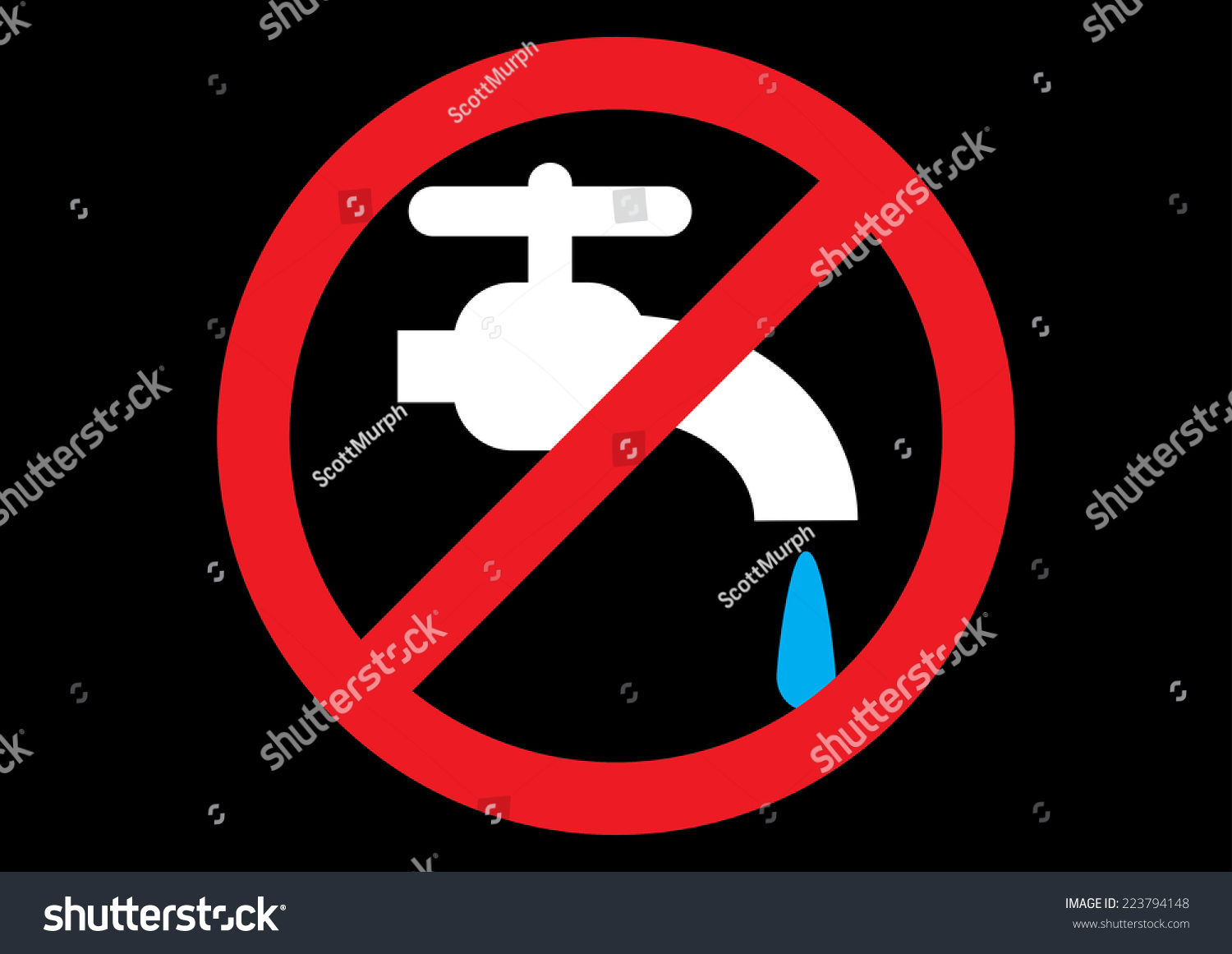 No Water Sign Vector Stock Vector (Royalty Free) 223794148