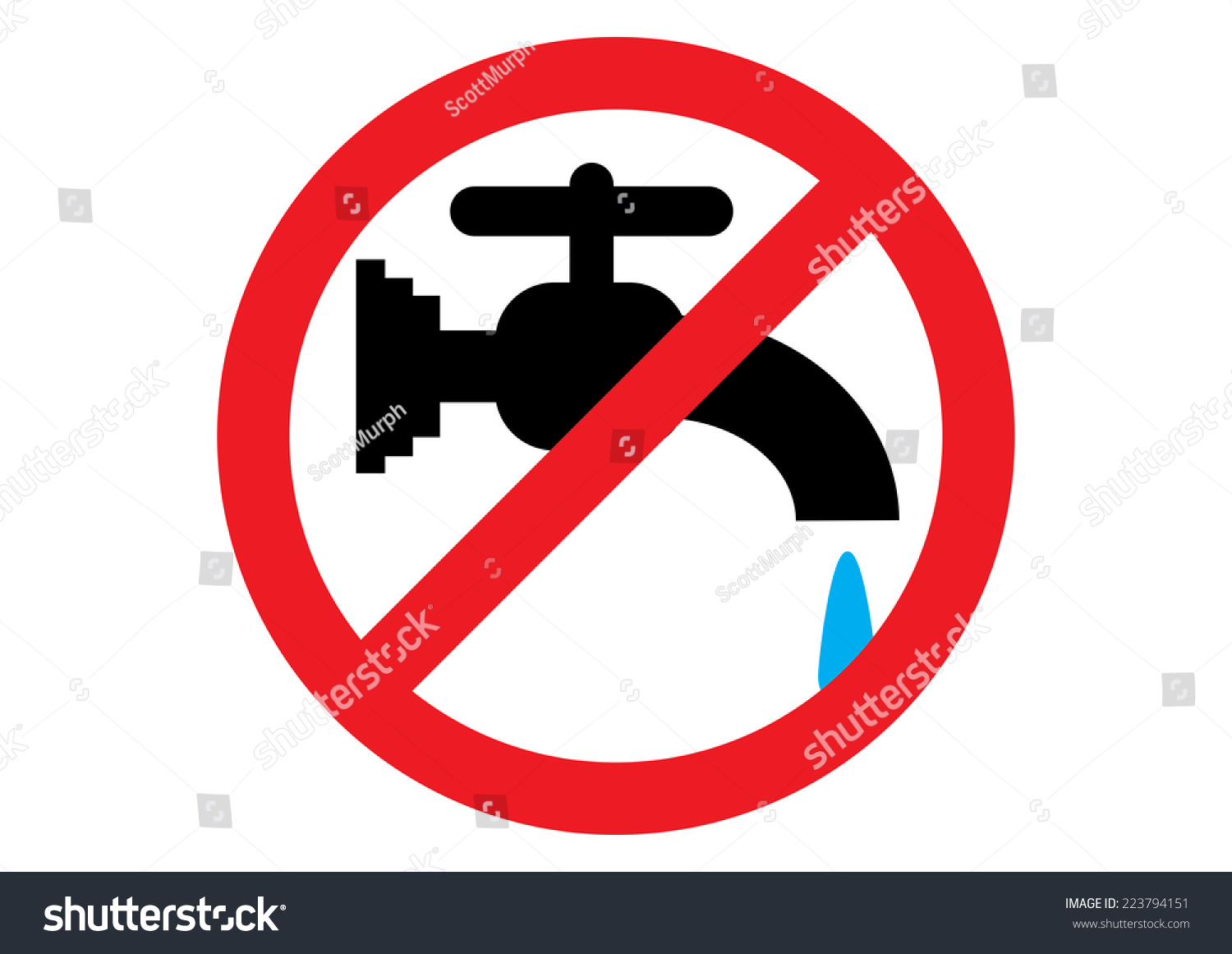 No Water Sign Vector: เวกเตอร์สต็อก (ปลอดค่าลิขสิทธิ์) 223794151 ...