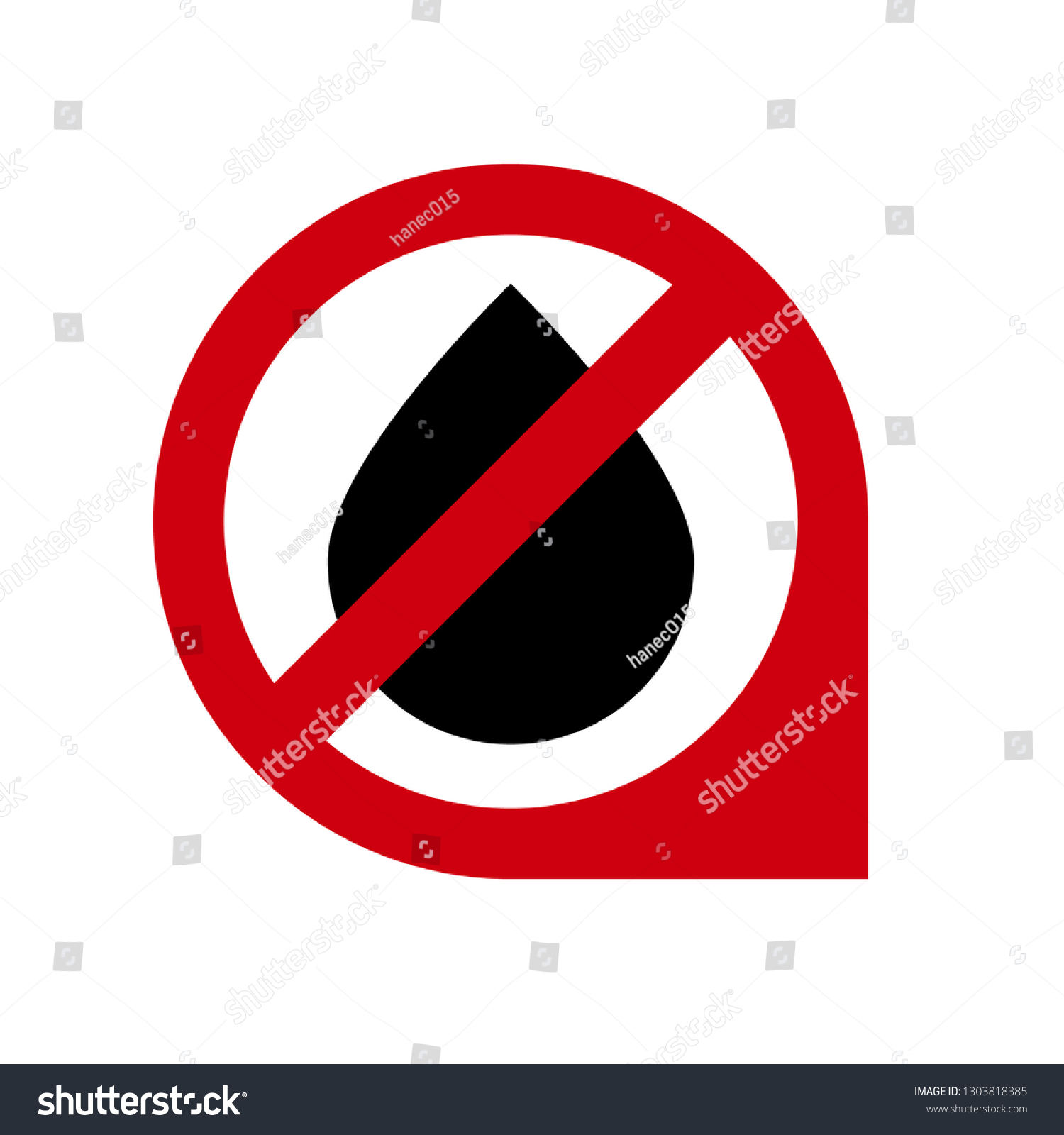 No Waterproof Warning Sign Stock Vector (Royalty Free) 1303818385 ...