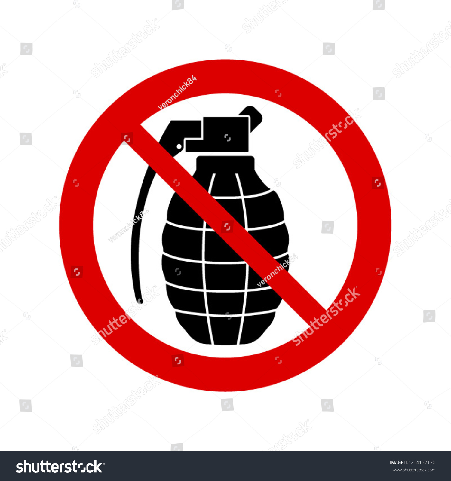 No Weapon Sign Stock Vector (Royalty Free) 214152130 | Shutterstock