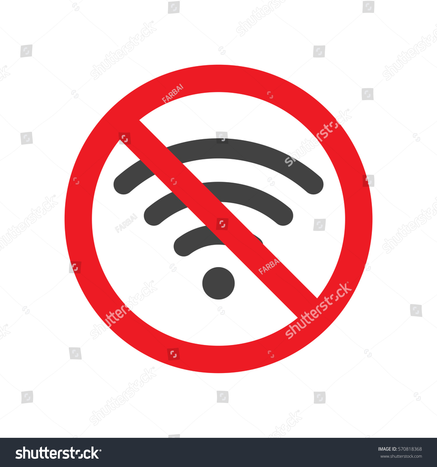 No Wifi Sign Vector Stock Vector (Royalty Free) 570818368