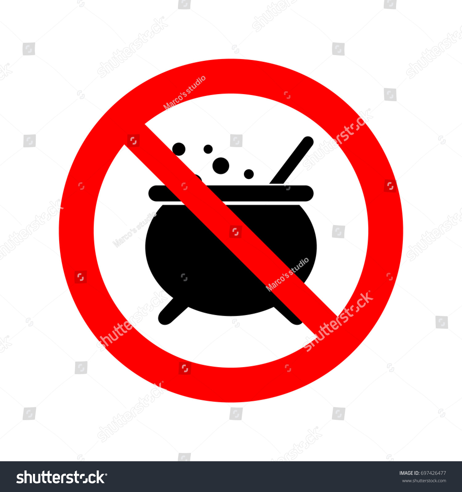 No Witchcraft Sign No Cauldron Vector: vector de stock (libre de ...