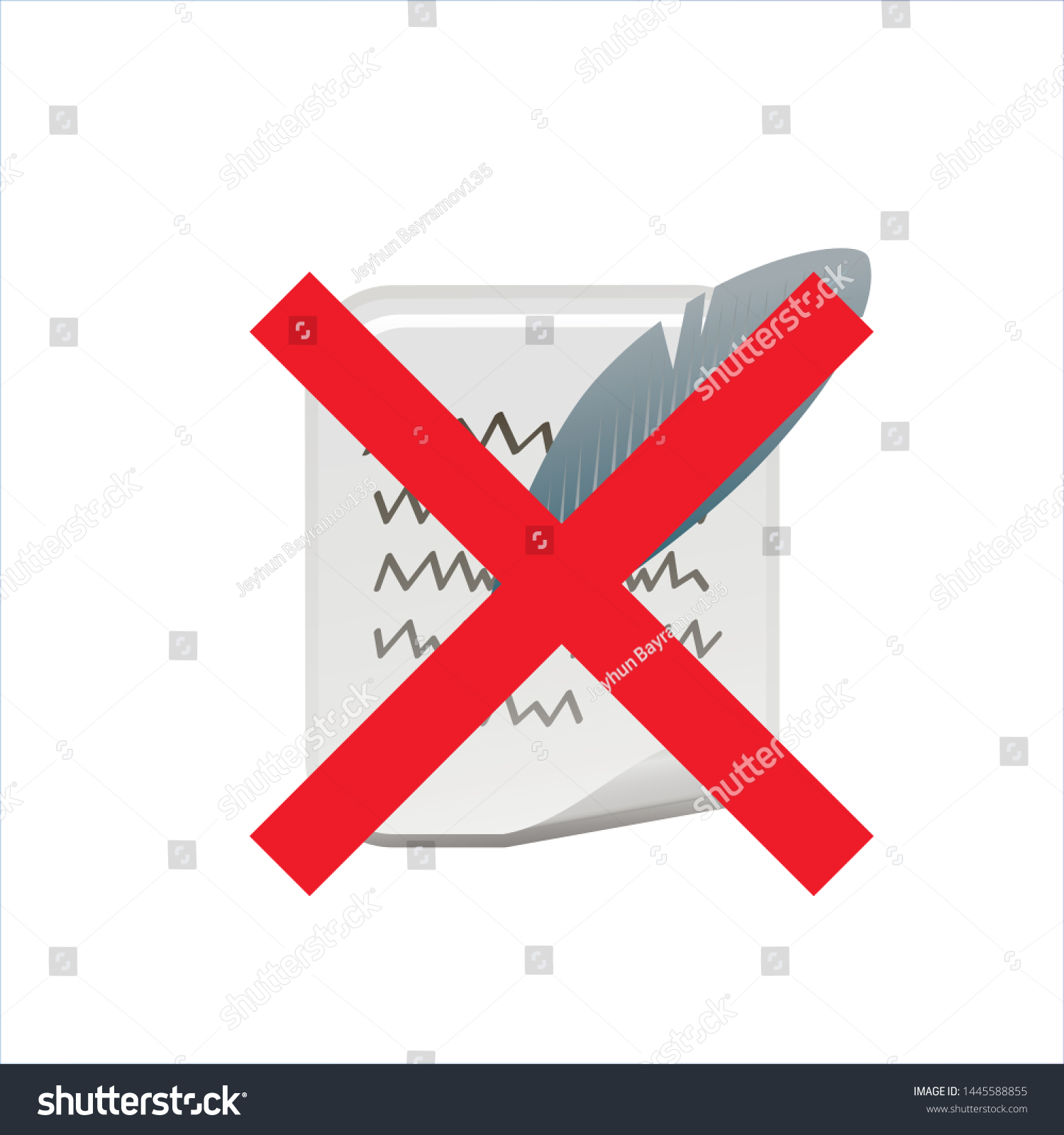 No Writing Icon No Typing Vector Stock Vector (Royalty Free) 1445588855 ...