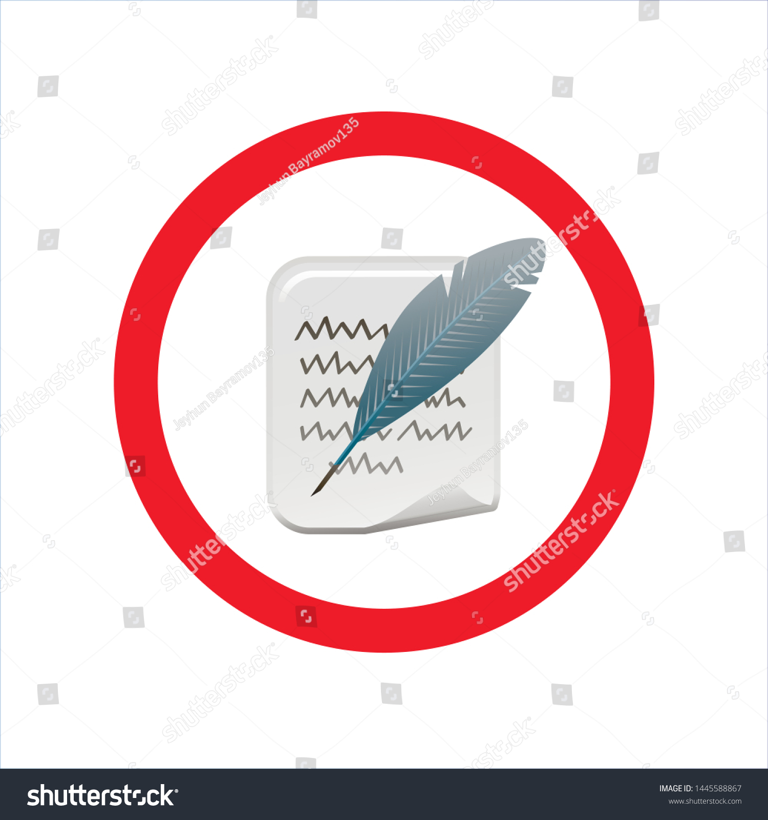 No Writing Icon No Typing Vector Stock Vector (Royalty Free) 1445588867 ...