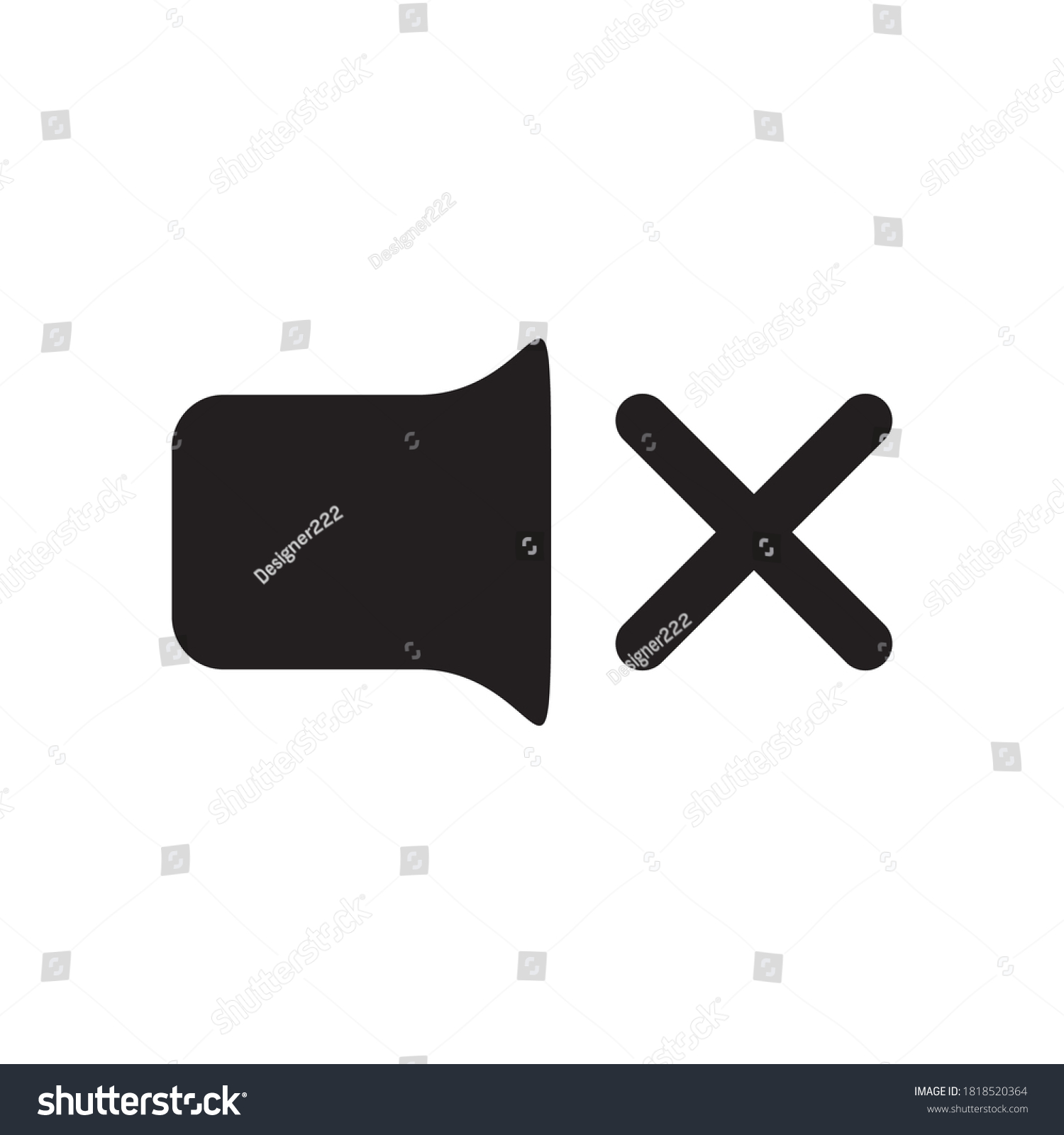 Noiseless Icon Speaker Icon Vector Stock Vector (Royalty Free) 1818520364
