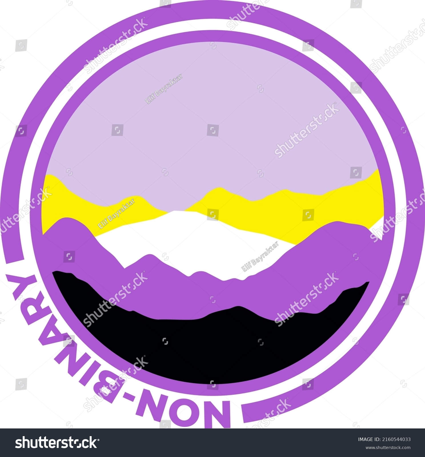Nonbinary Flag Mountain Pattern Hills Pride Stock Vector (Royalty Free ...