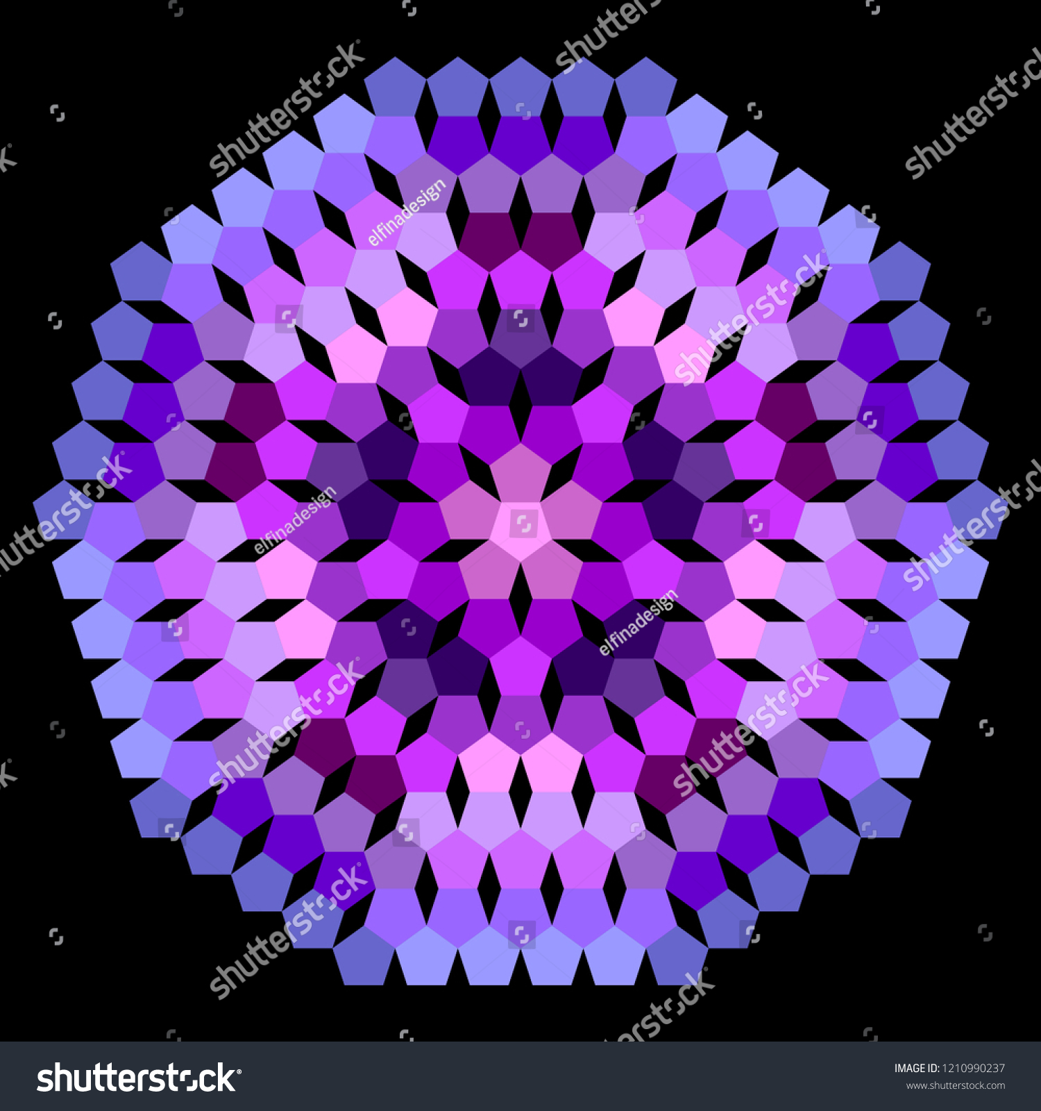 Non Periodic Pentagonal Tiling Stock Vector (Royalty Free) 1210990237 ...