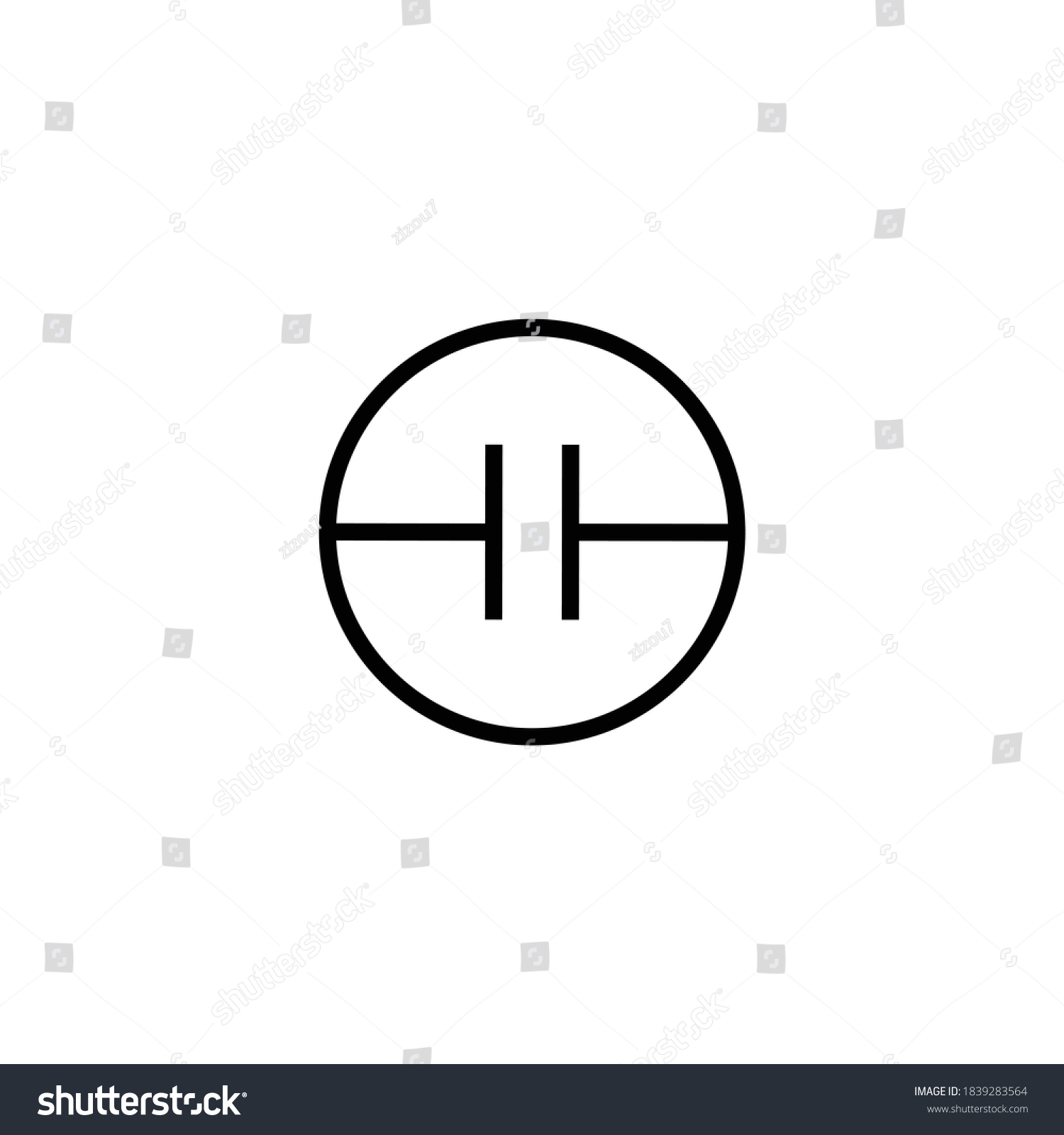 symbole schématique de condensateur non polarisé : image vectorielle de ...