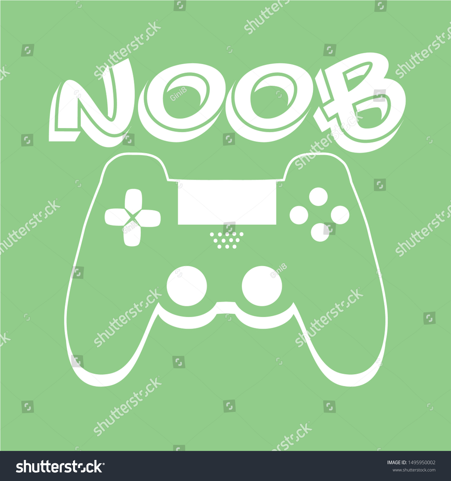 Noob Text Controller Silhouette On Green Stock Vector (Royalty Free ...
