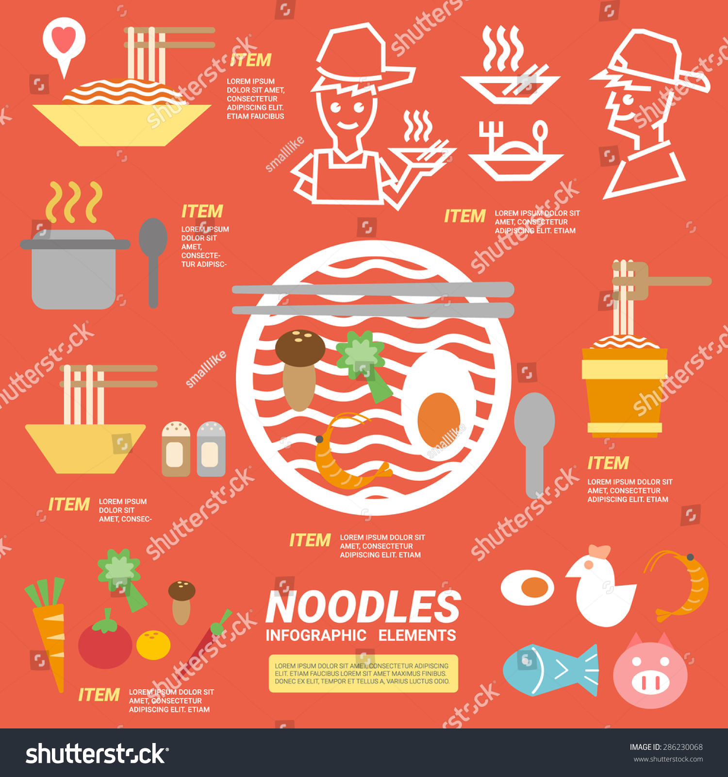 Noodles Infographics Stock Vector (Royalty Free) 286230068 - Shutterstock