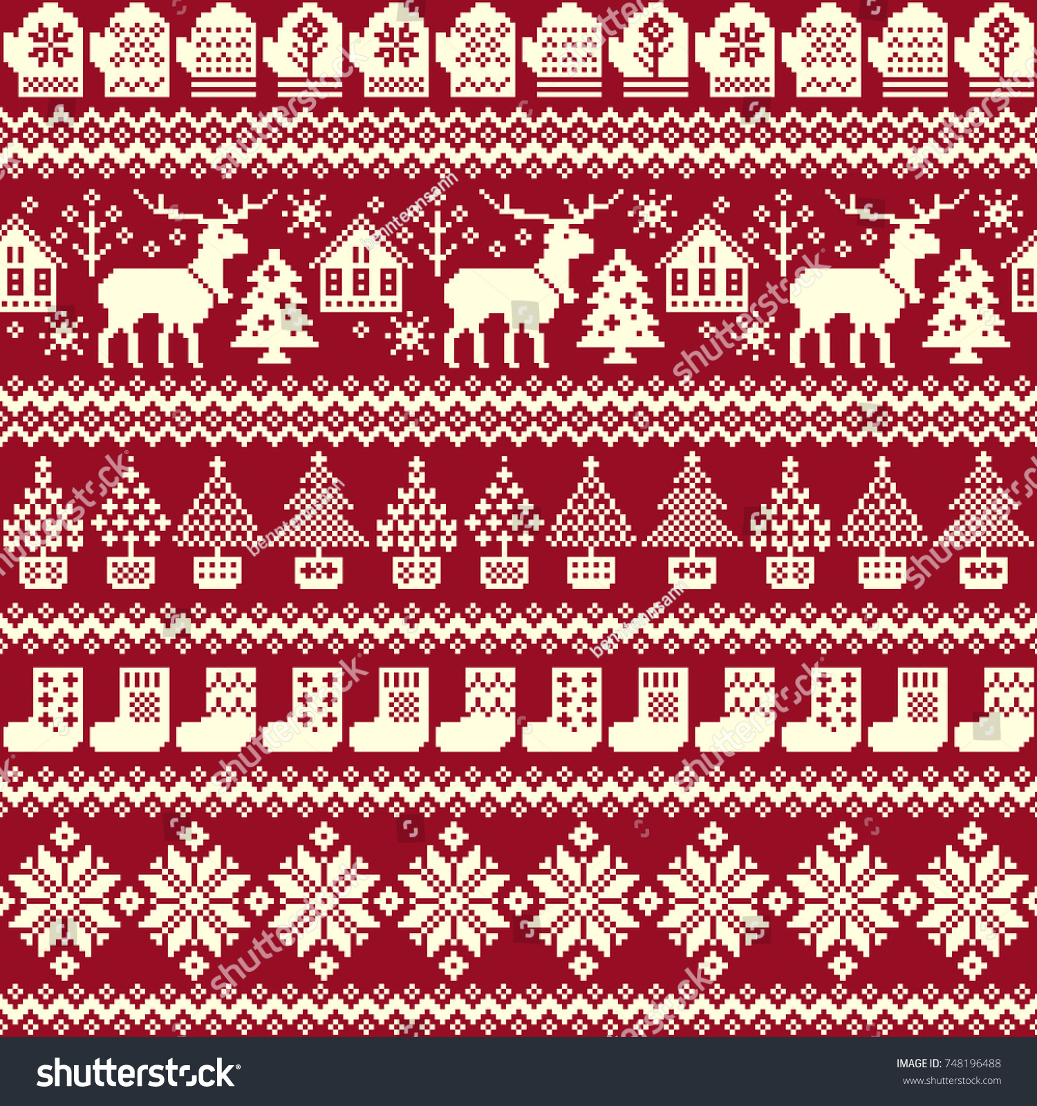 Nordic Pattern Illustration Stock Vector (Royalty Free) 748196488