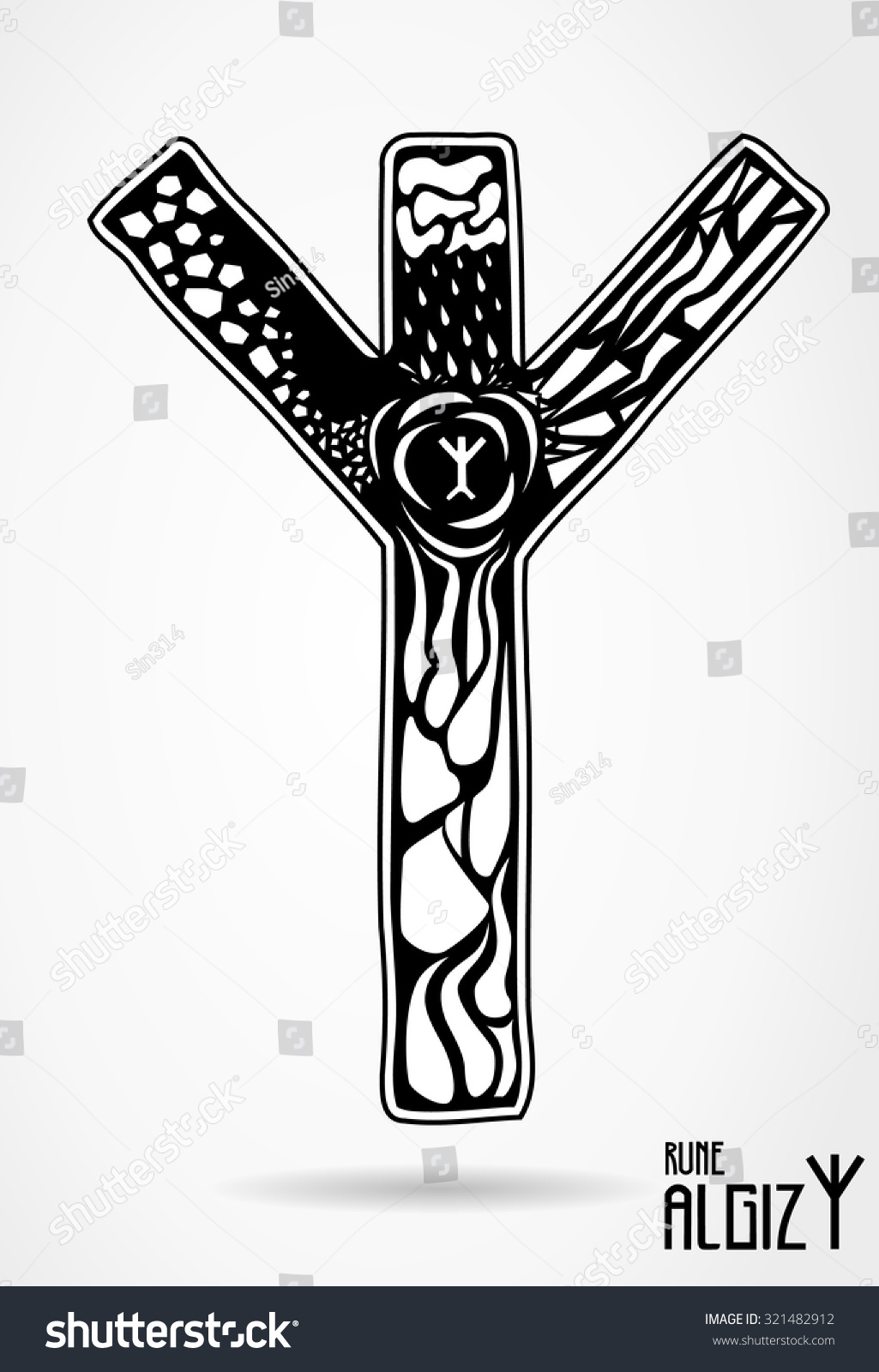 Nordic Rune ALGIZ Stock Vector (Royalty Free) 321482912 - Shutterstock