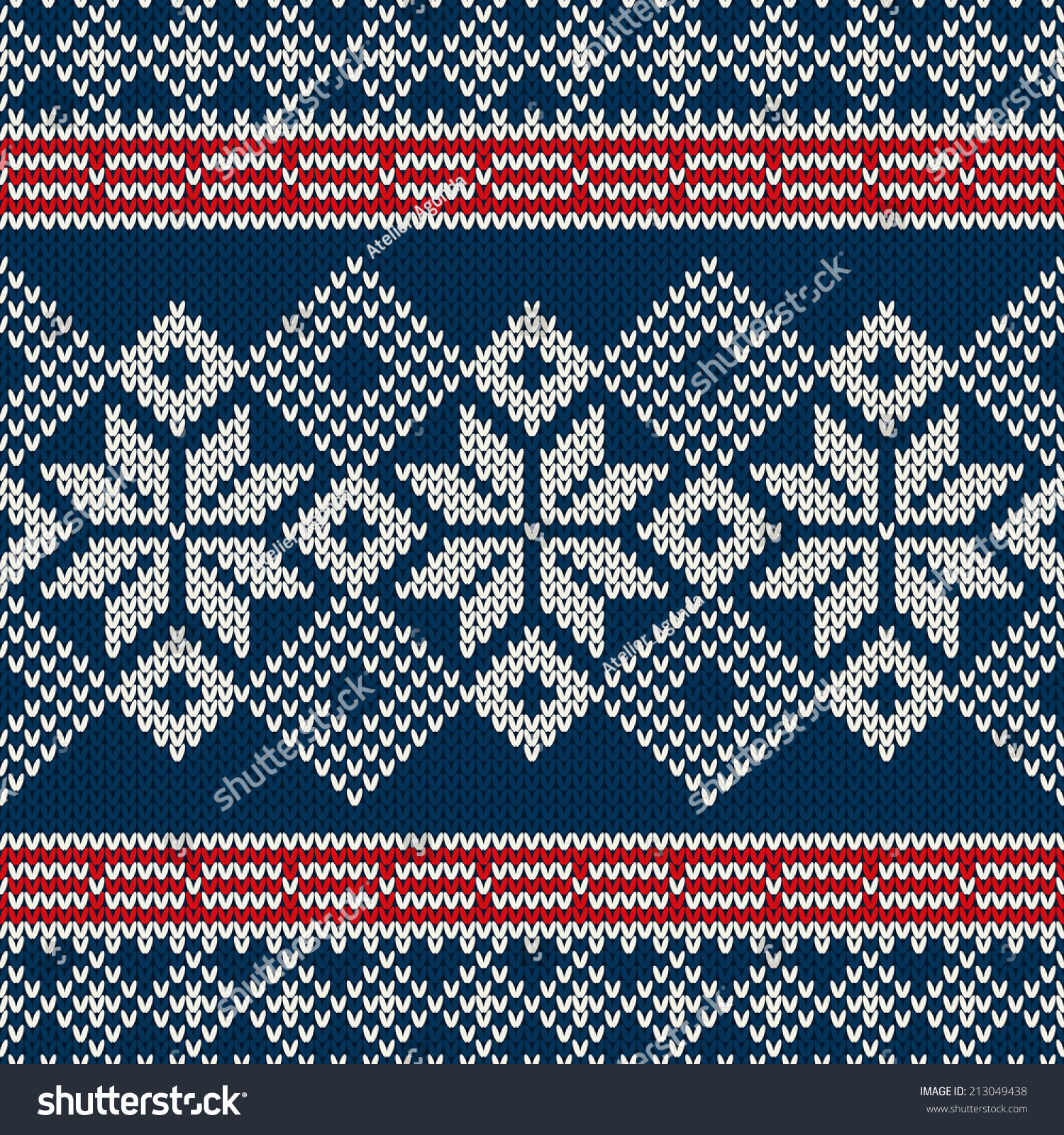 Nordic Seamless Knitted Pattern Stock Vector Illustration 213049438 ...