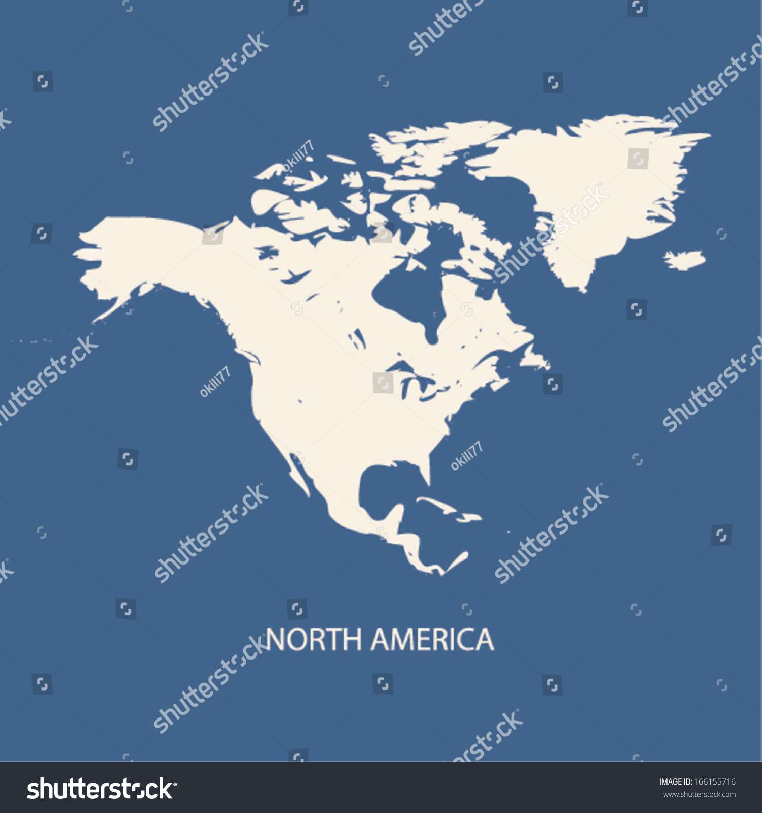 North America Map Vector Stock Vector (Royalty Free) 166155716 ...
