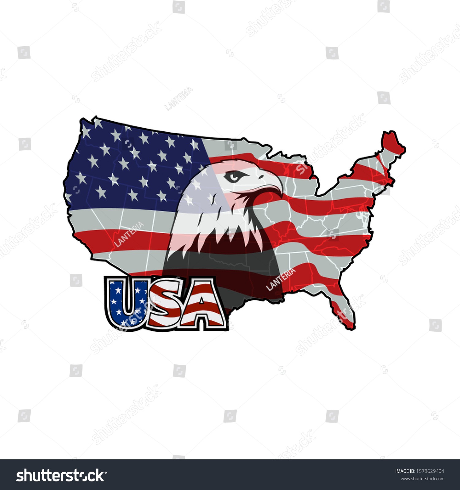 North America Map Eagle Vector Illustration Stock Vector (Royalty Free ...